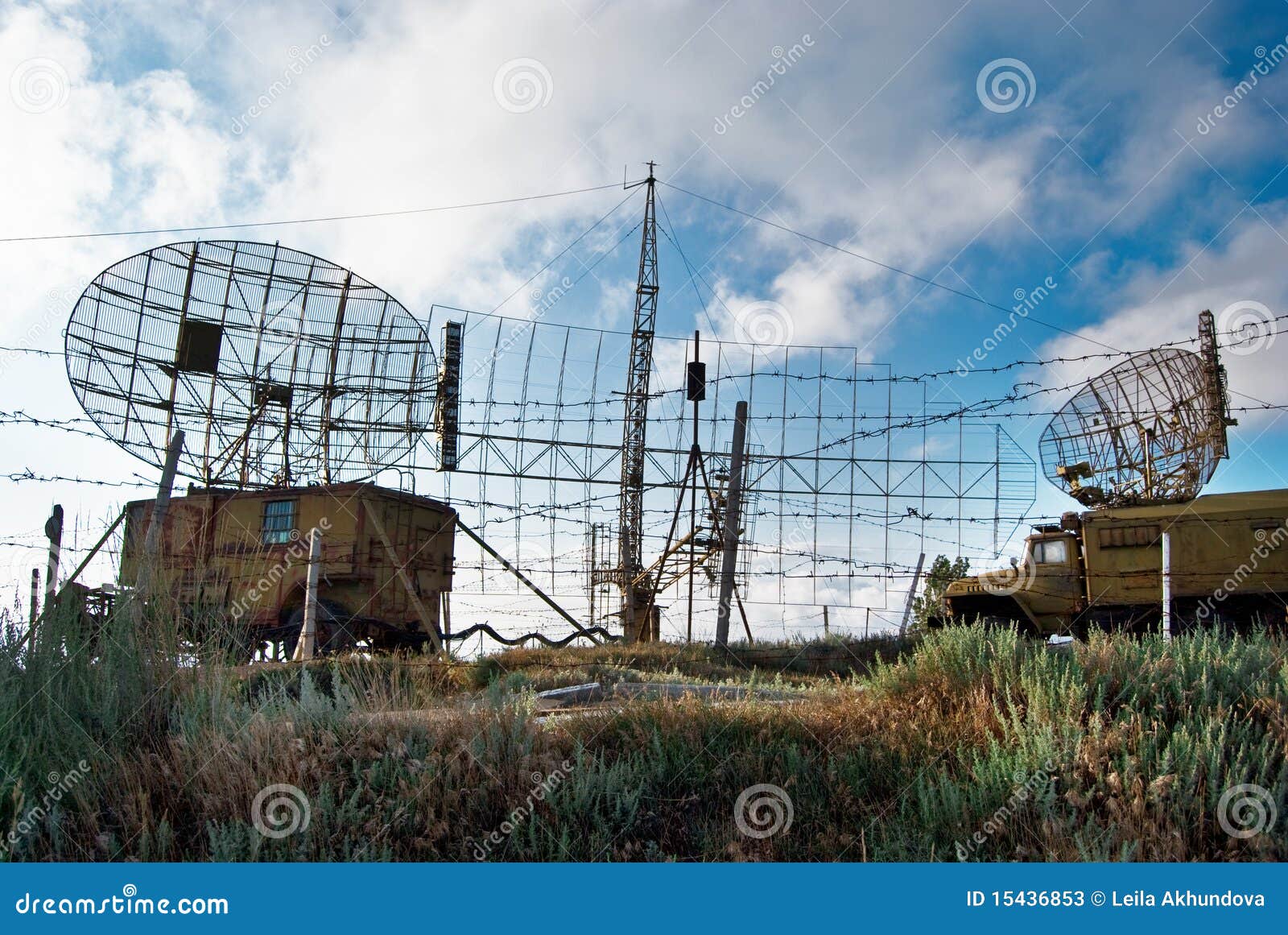 Radars on military base stock image. Image of broadcasting - 15436853