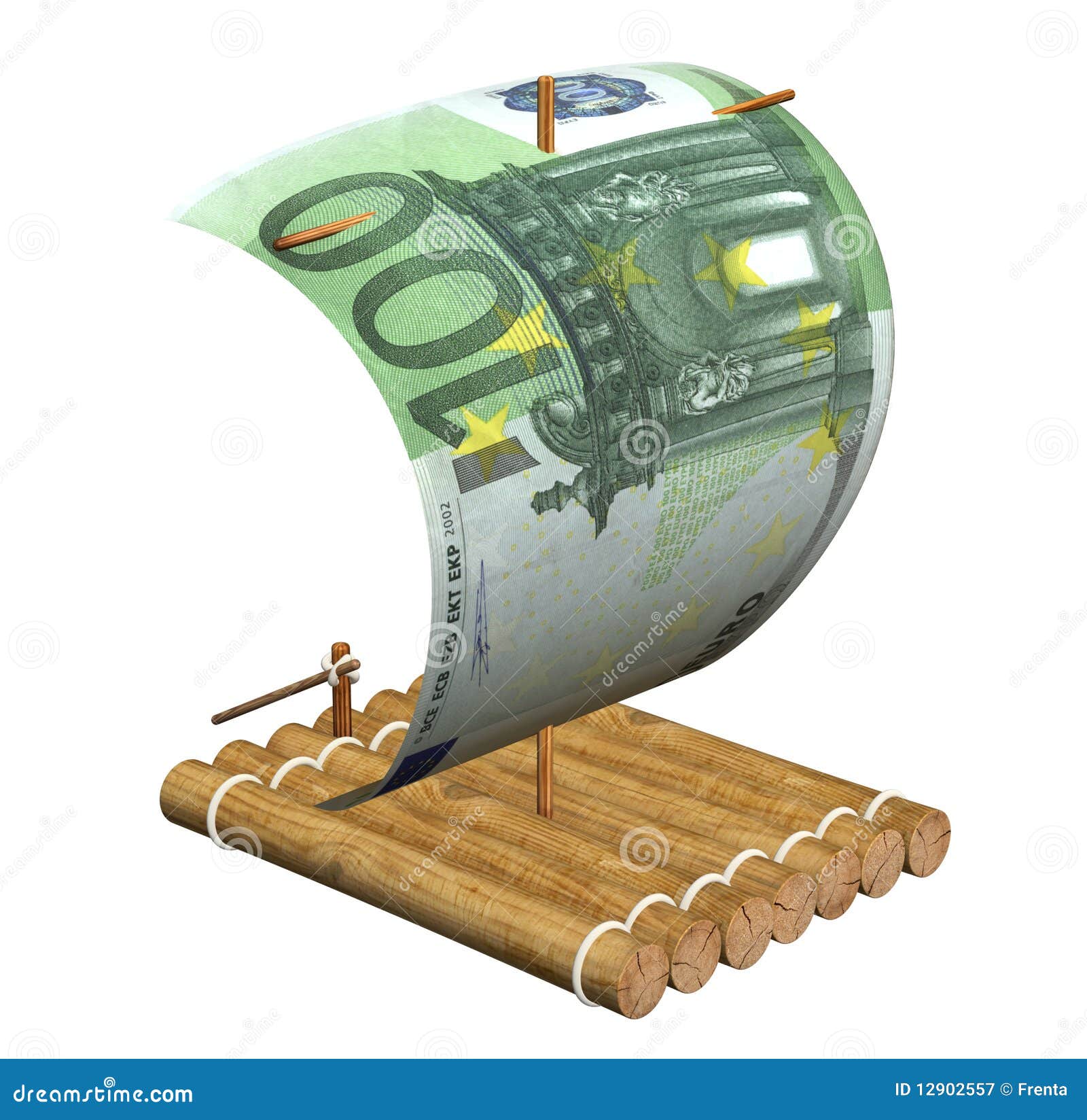 Radeau en bois illustration stock. Illustration du créativité - 12902557