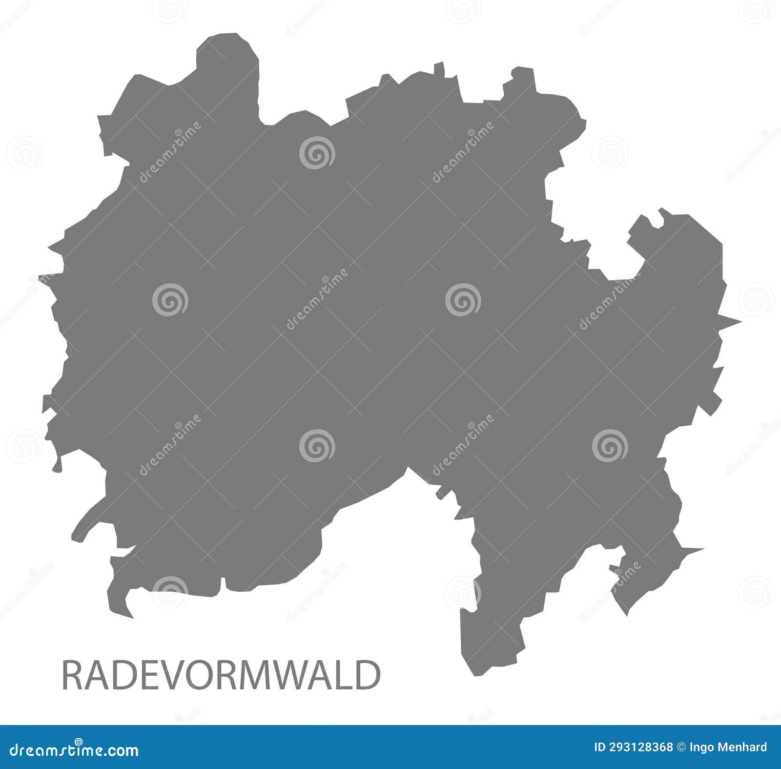 Radevormwald German City Map Grey Illustration Silhouette Shape Stock ...
