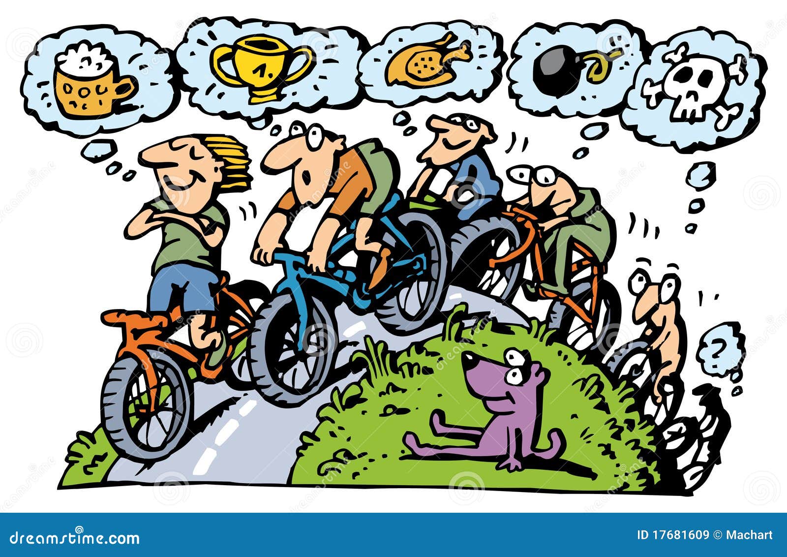 Radfahrende Gruppe vektor abbildung. Illustration von gesund - 17681609
