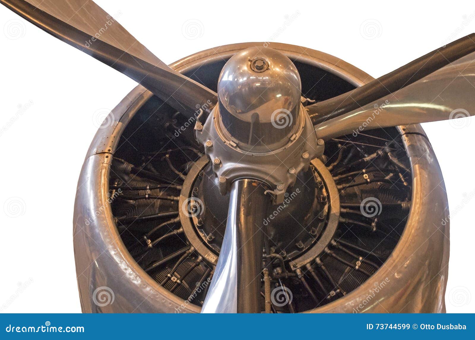 Radial Aircraft Engine with Propeller Stock Image - Image of power ...