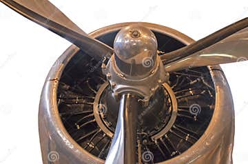 Radial Aircraft Engine with Propeller Stock Image - Image of power ...