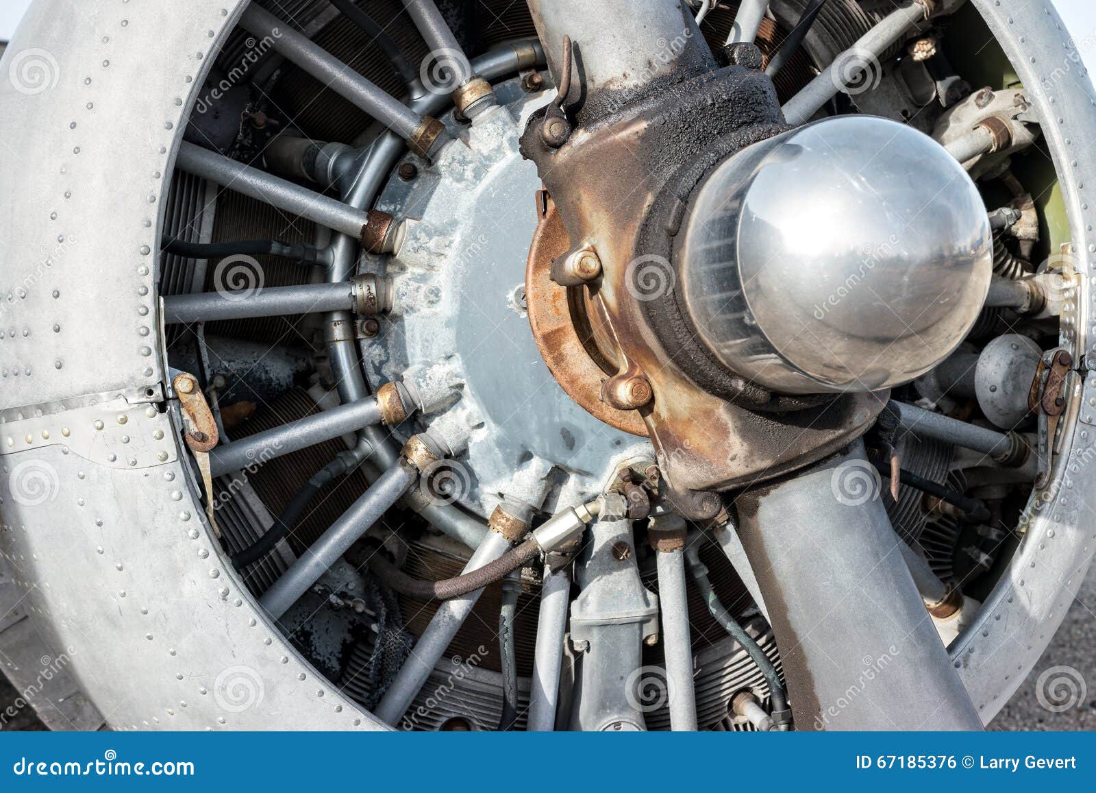 Radial Aircraft Engine With Propeller Royalty-Free Stock Photo ...