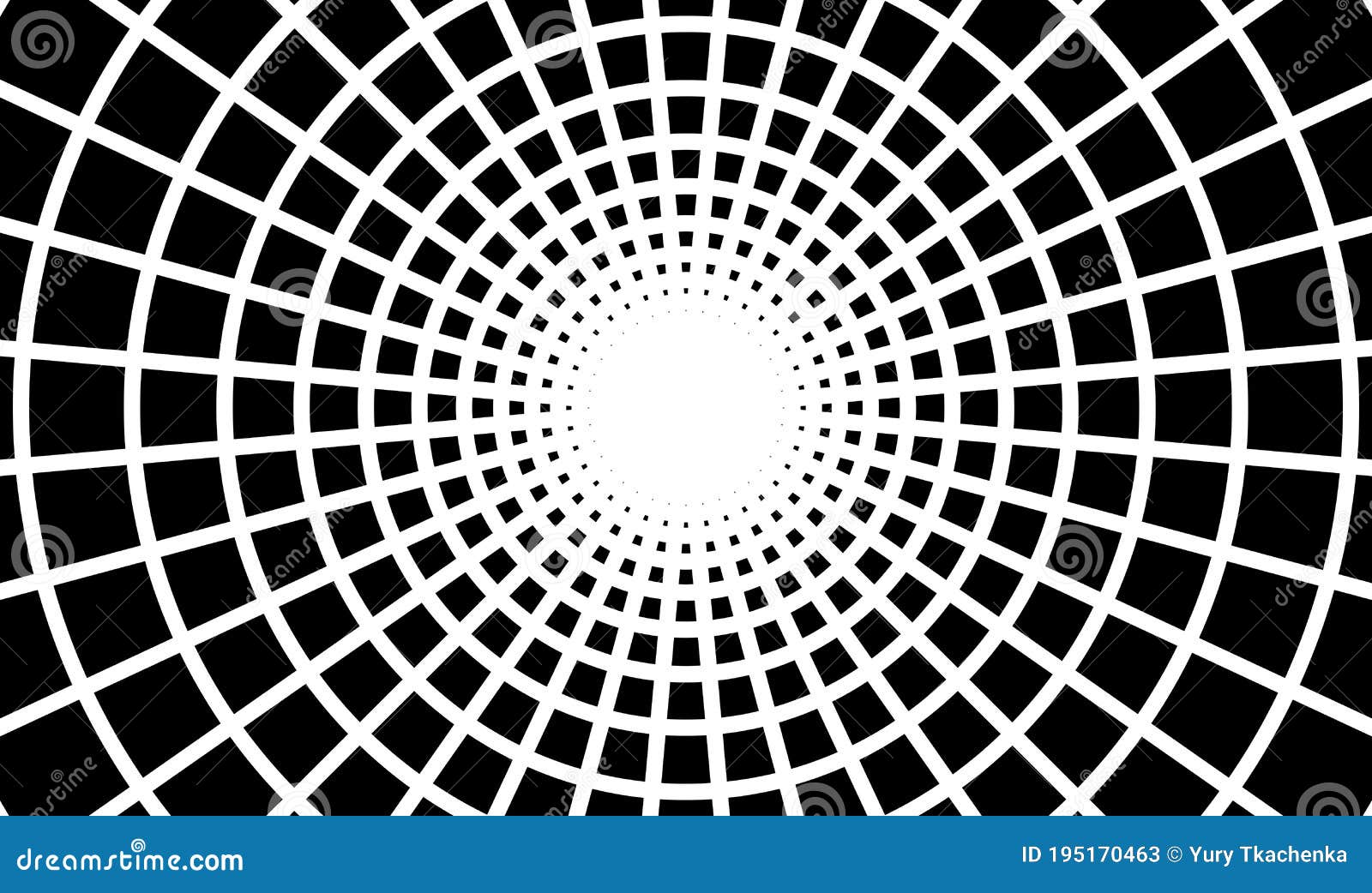 Radial Black Concentric Square Particles on White Background Stock ...