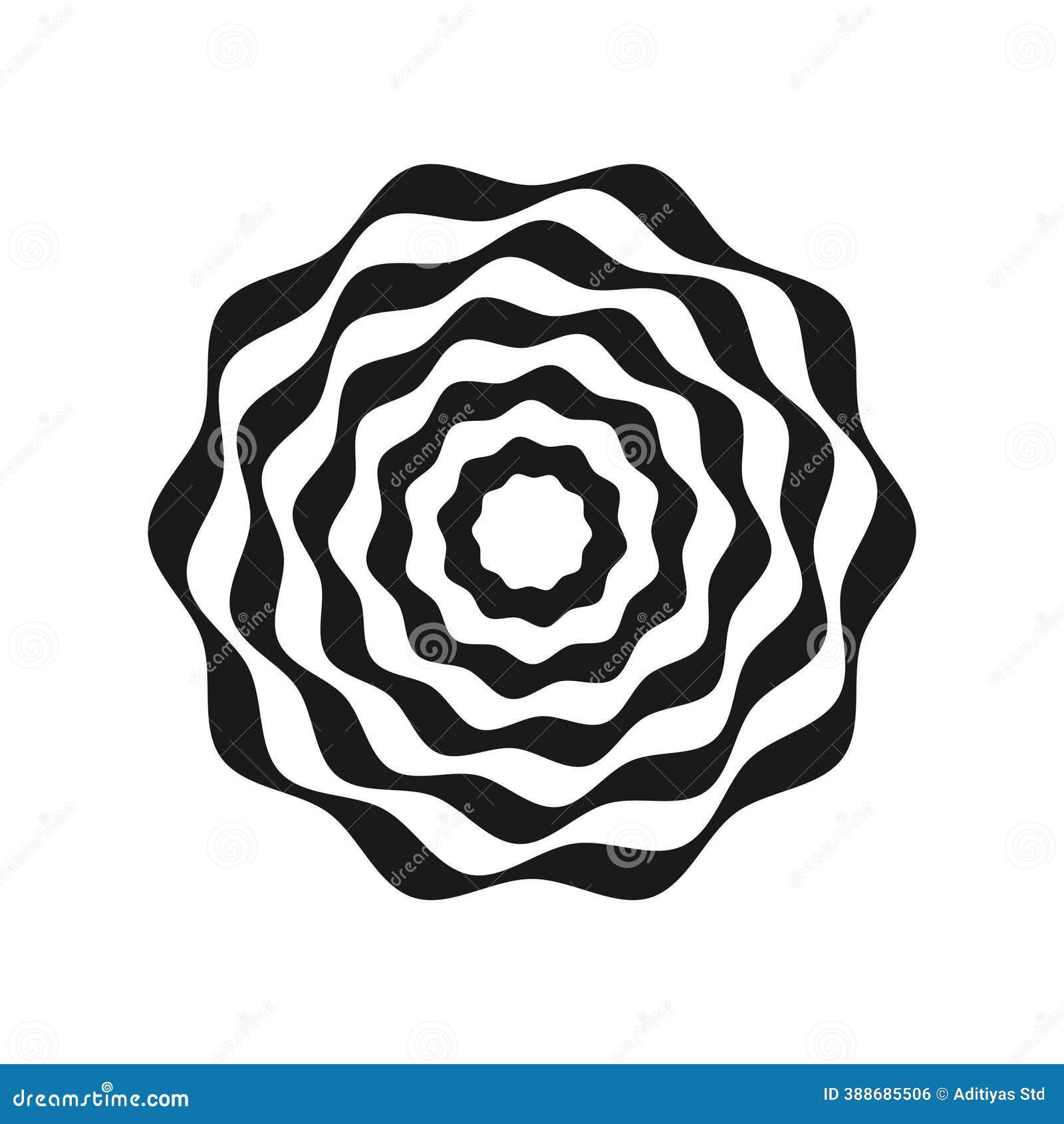Radial Black Concentric Strips On White Background Sun Ray Or Star ...