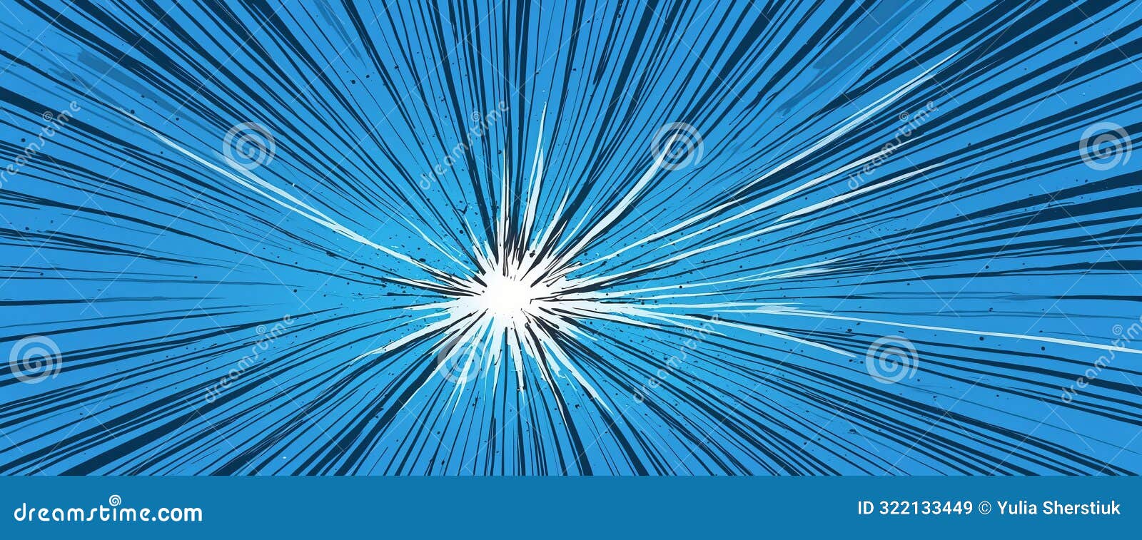 Radial Blue Speed Lines for Comic Books Explosion Background. Stock ...