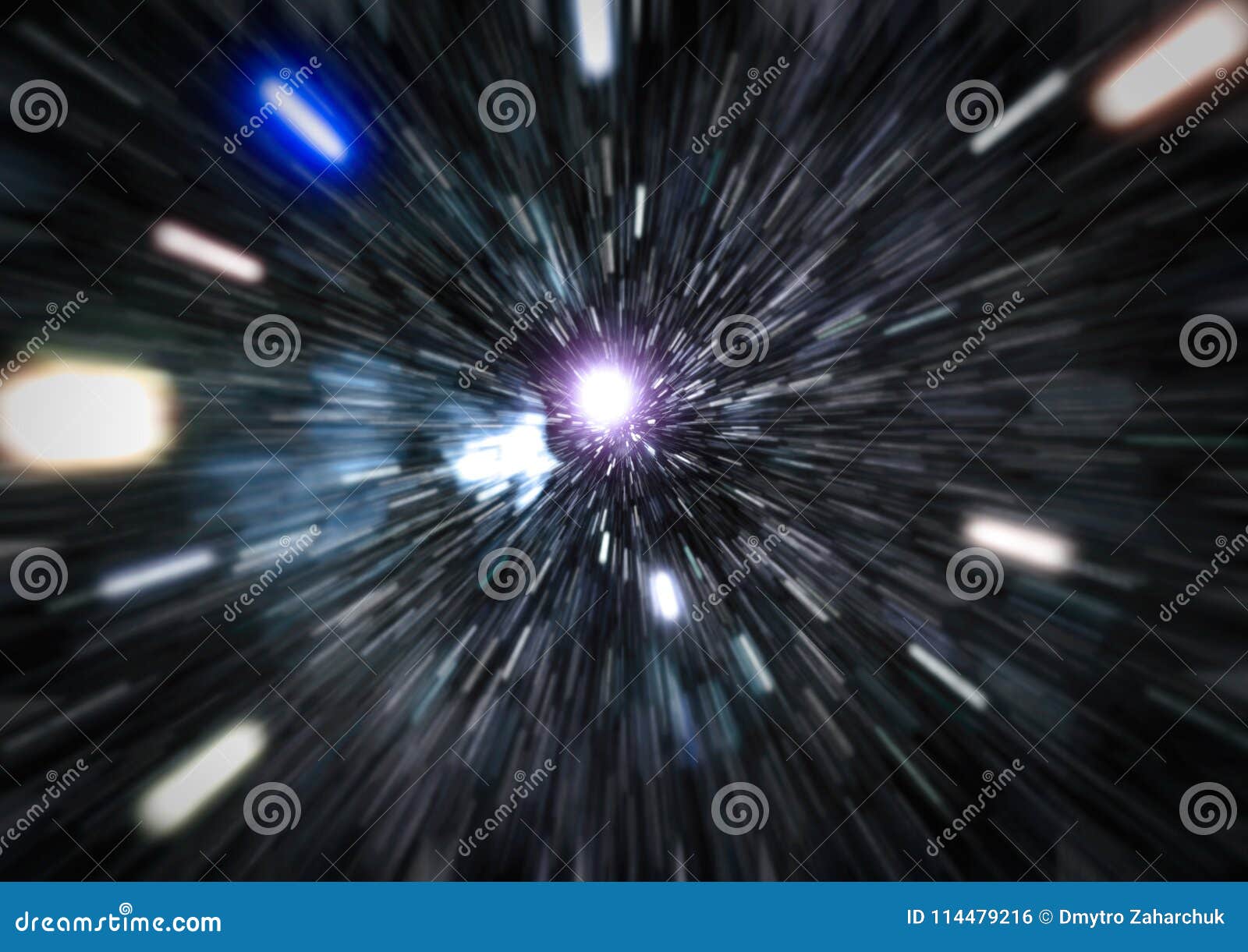 Abstract of Warp or Hyperspace Motion in Blue Star Trail. Stock Photo ...