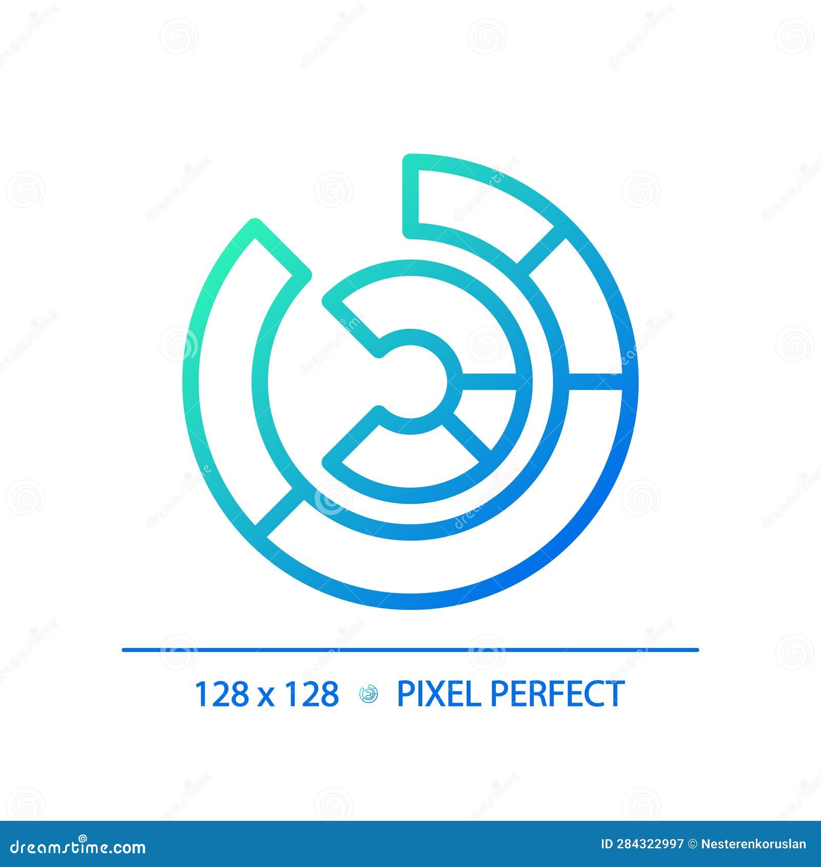 Radial Chart Linear Icon Vector Illustration | CartoonDealer.com #284216258