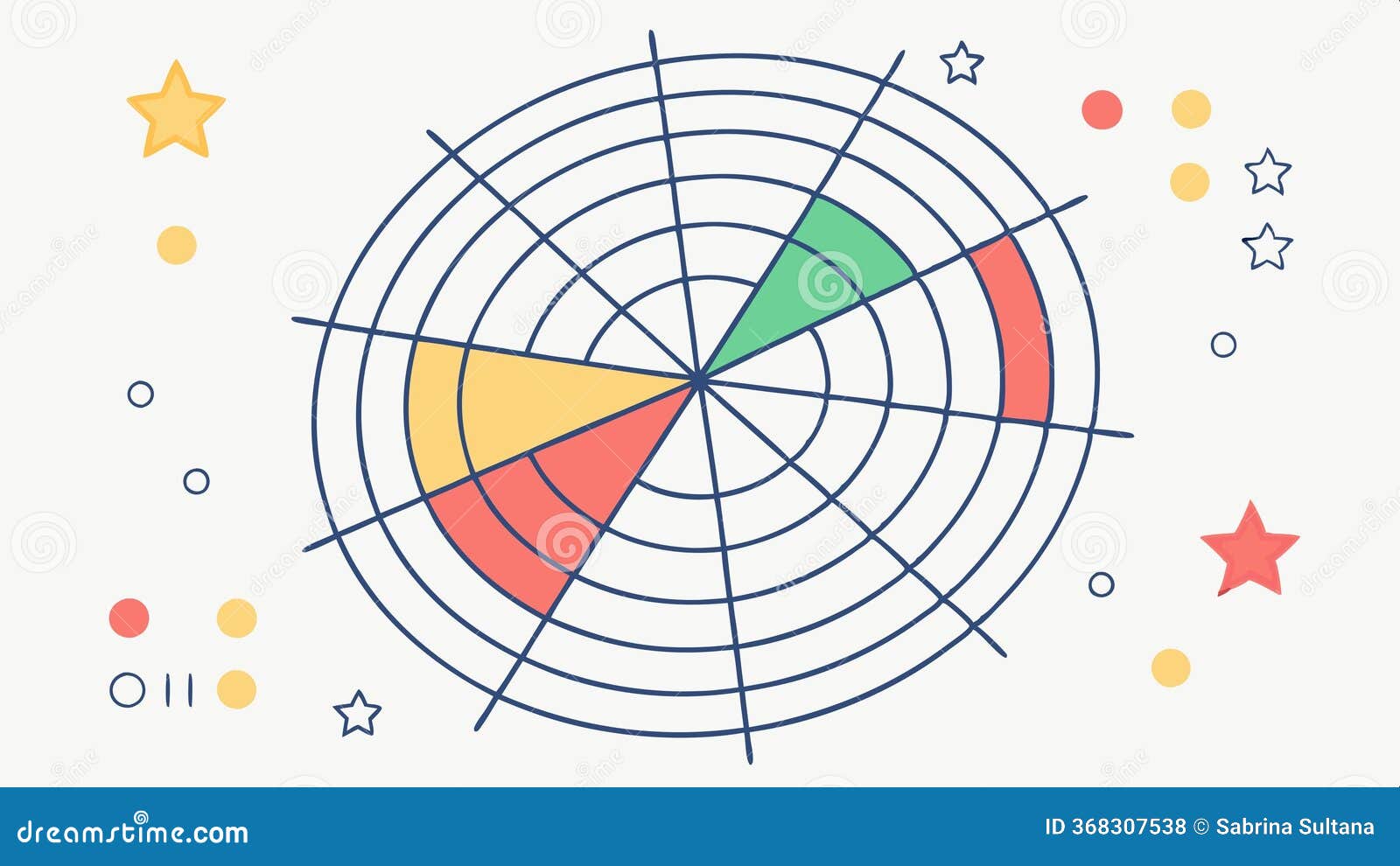 Radial Chart Board Composition Vector Illustration | CartoonDealer.com ...