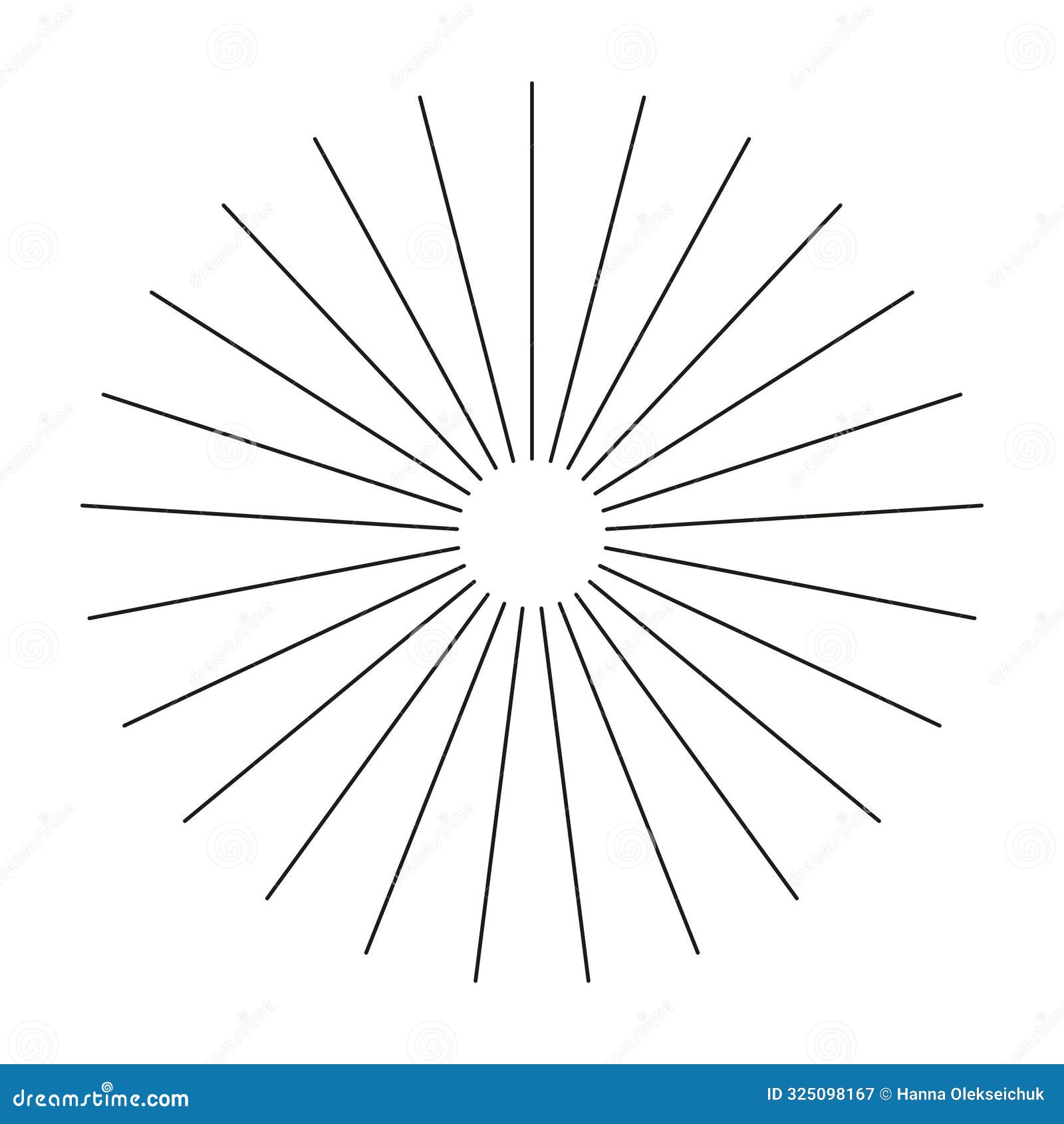 Radial Circle Lines. Symbol of Sun Star Rays. Circular Lines Element ...