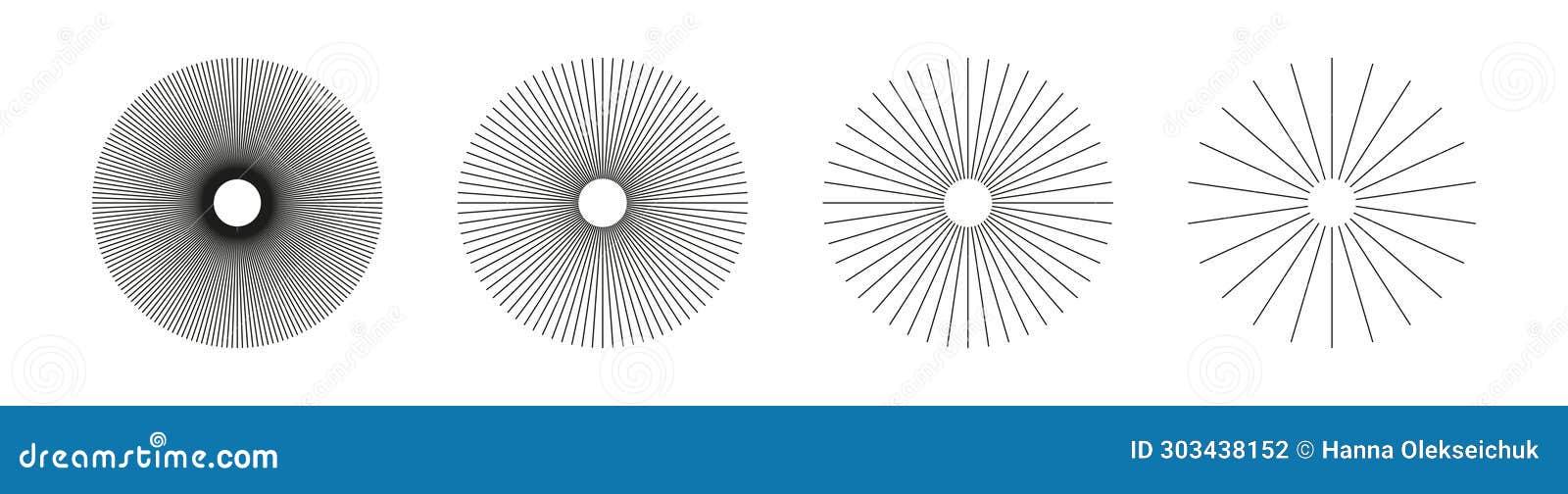 Radial Circle Lines. Symbol of Sun Star Rays. Spokes with Radiating ...
