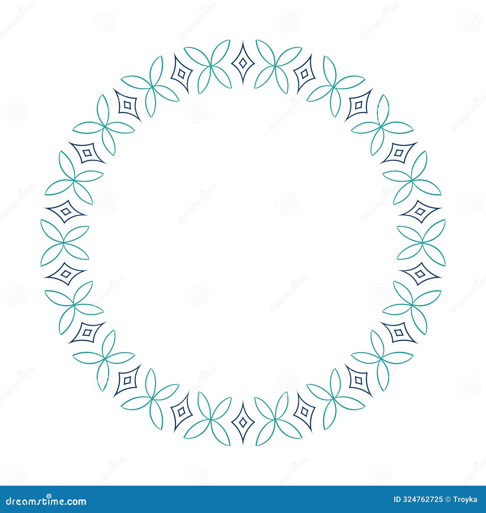 Radial Circular Floral Pattern for Decorative Circle Frame Stock ...