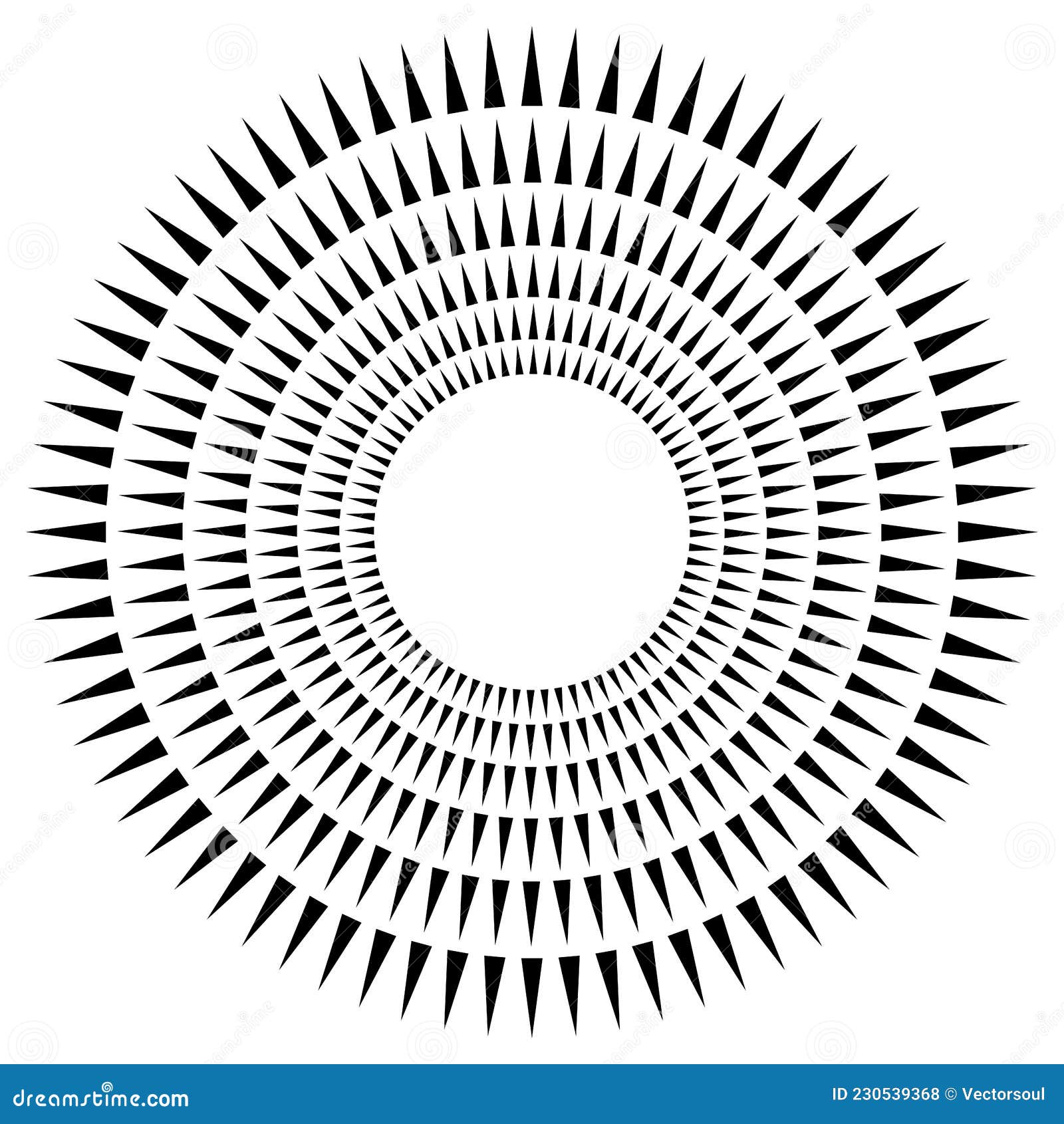 Radial, Concentric, Circular Triangles Shape, Design Element, Icon ...