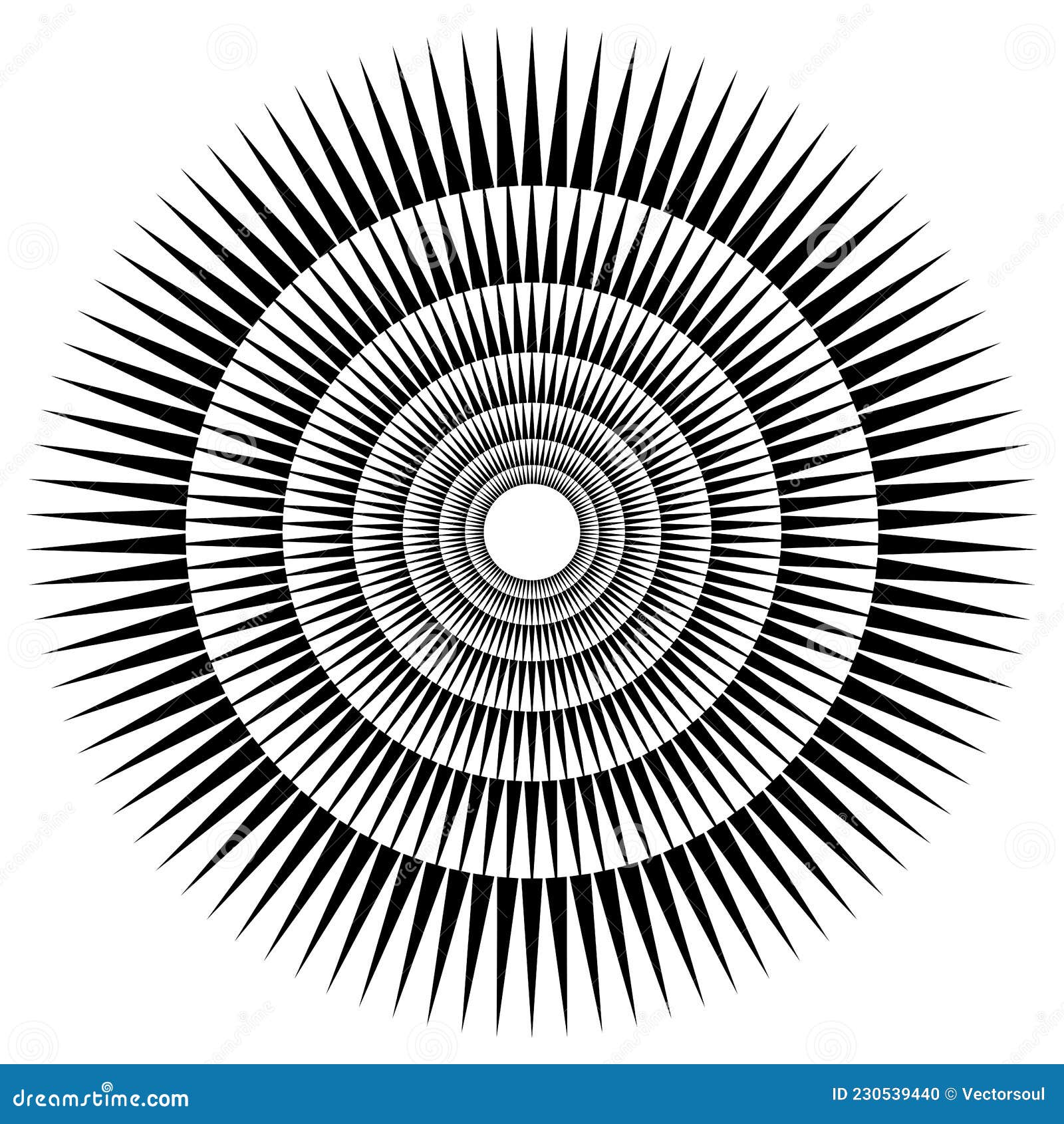 Radial, Concentric, Circular Triangles Shape, Design Element, Icon ...