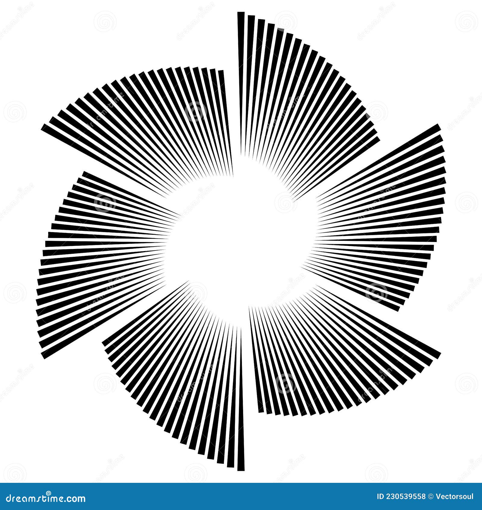 Radial, Concentric, Circular Triangles Shape, Design Element, Icon ...