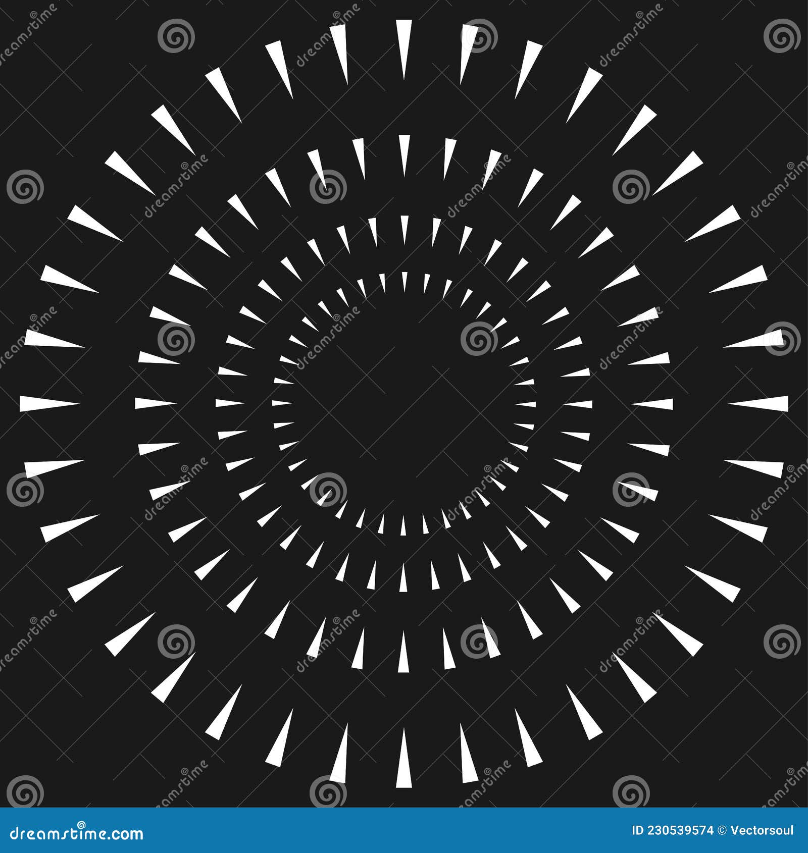 Radial, Concentric, Circular Triangles Shape, Design Element, Icon ...