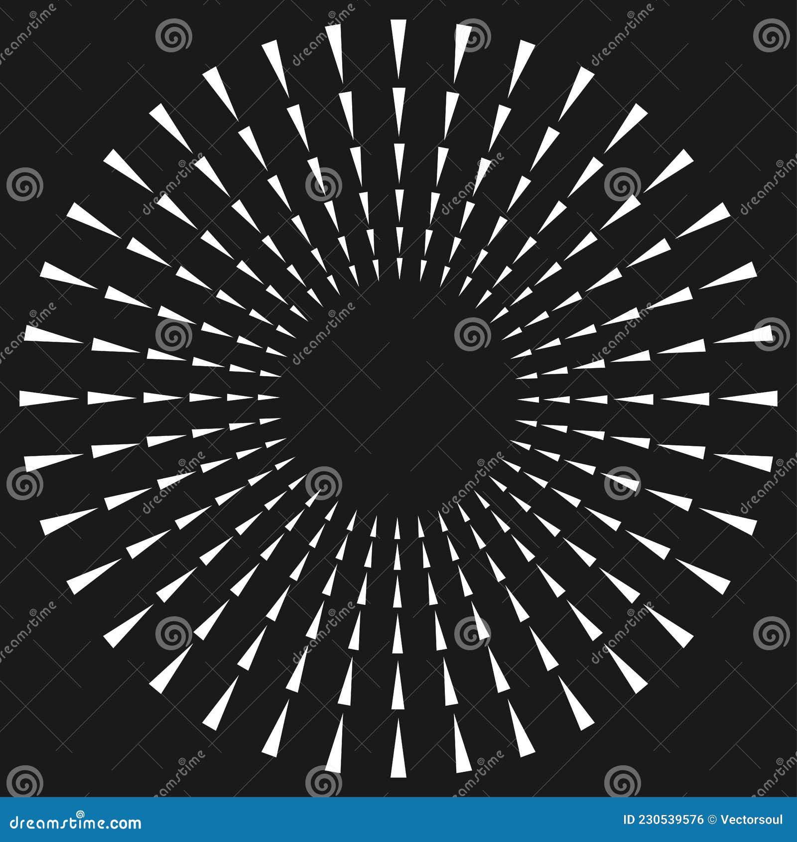 Radial, Concentric, Circular Triangles Shape, Design Element, Icon ...