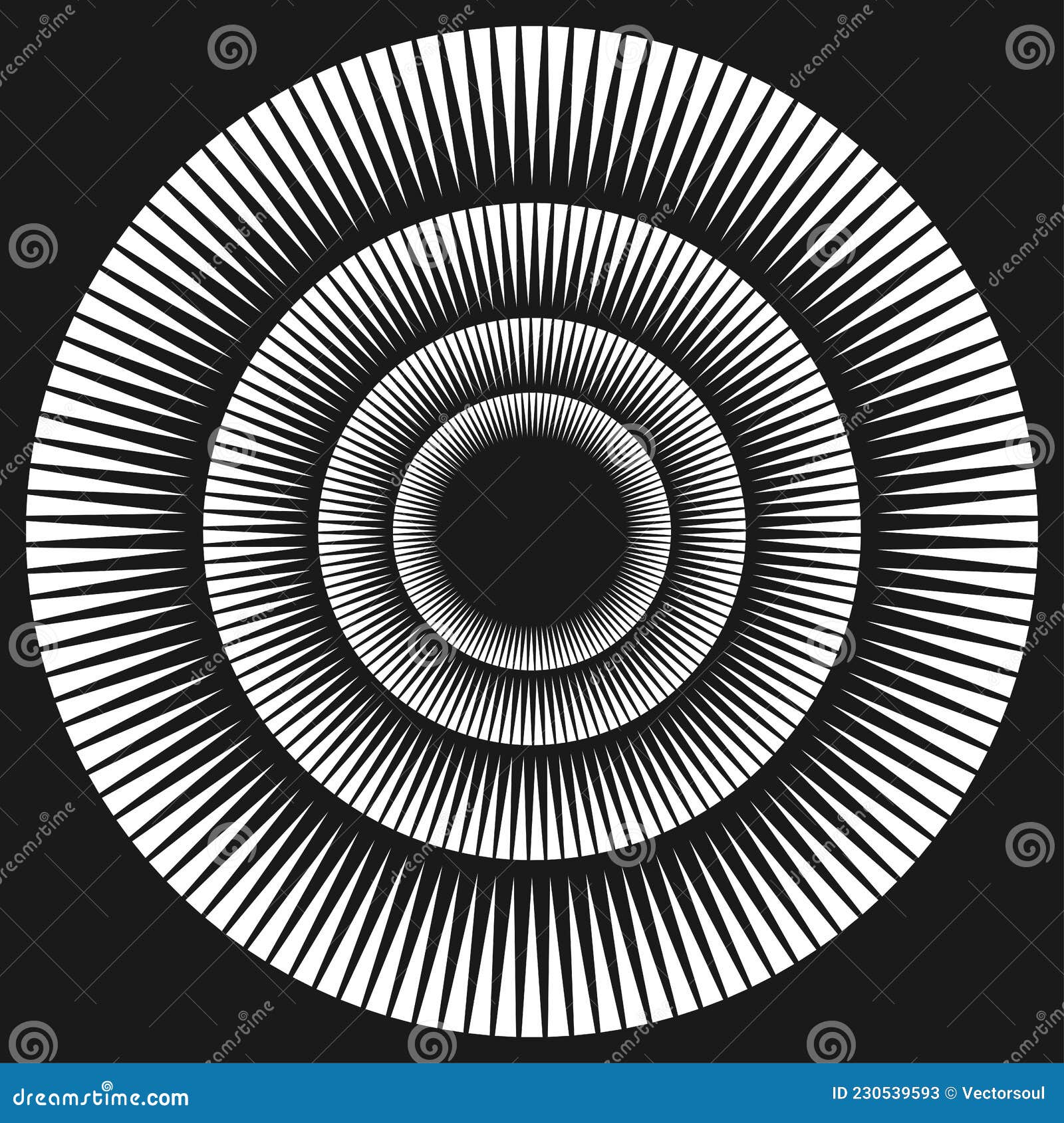 Radial, Concentric, Circular Triangles Shape, Design Element, Icon ...