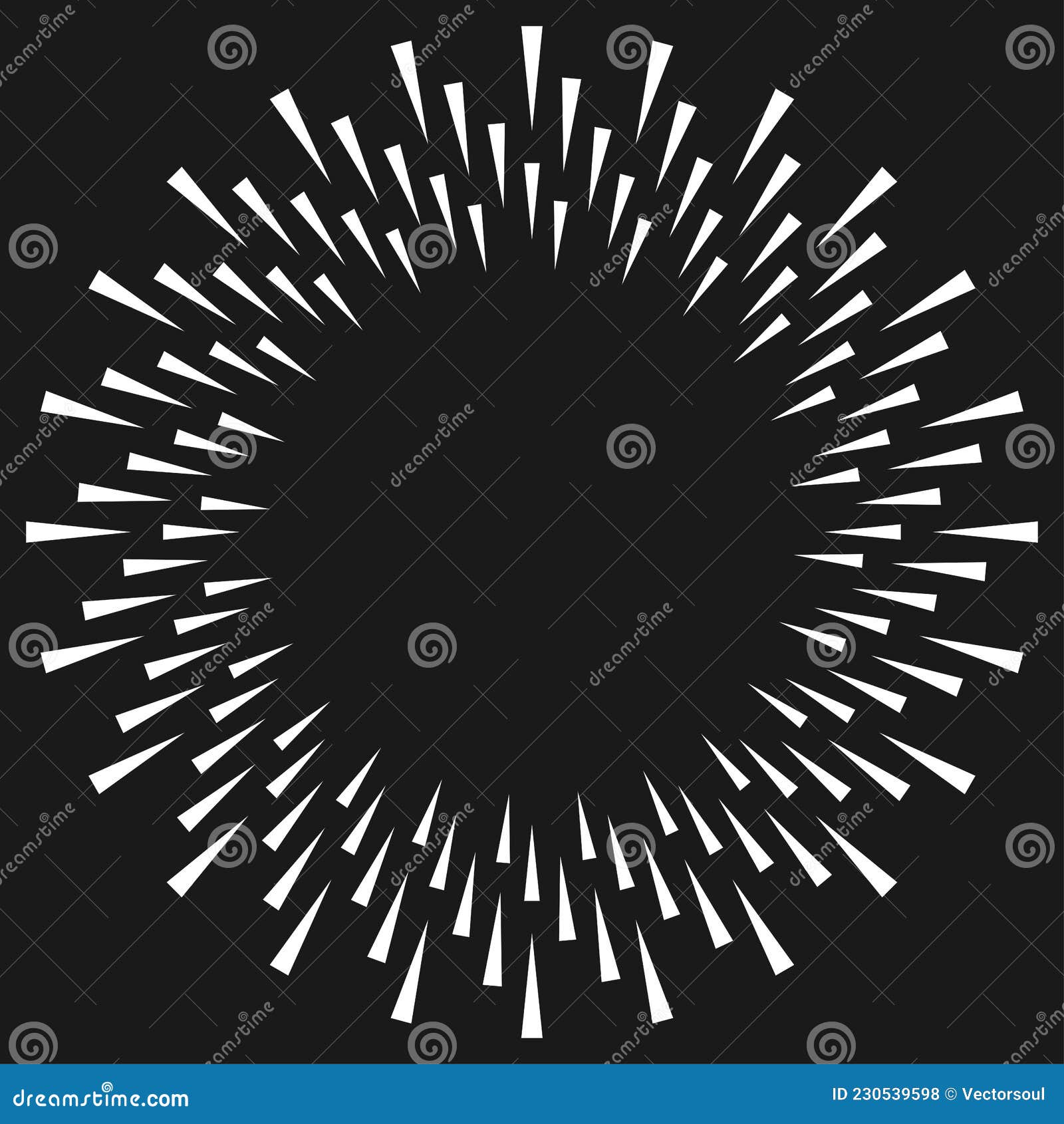 Radial, Concentric, Circular Triangles Shape, Design Element, Icon ...