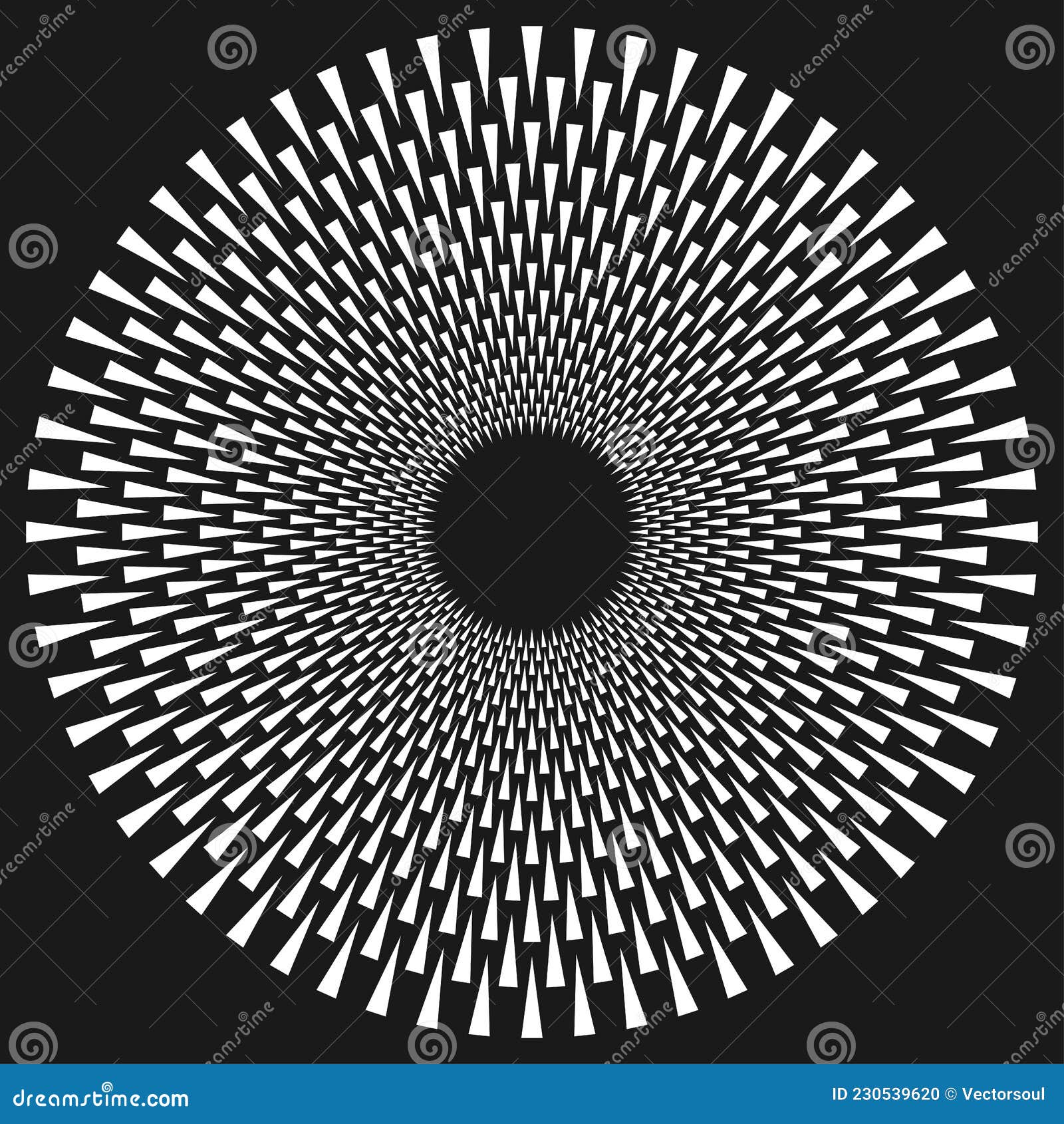 Radial, Concentric, Circular Triangles Shape, Design Element, Icon ...