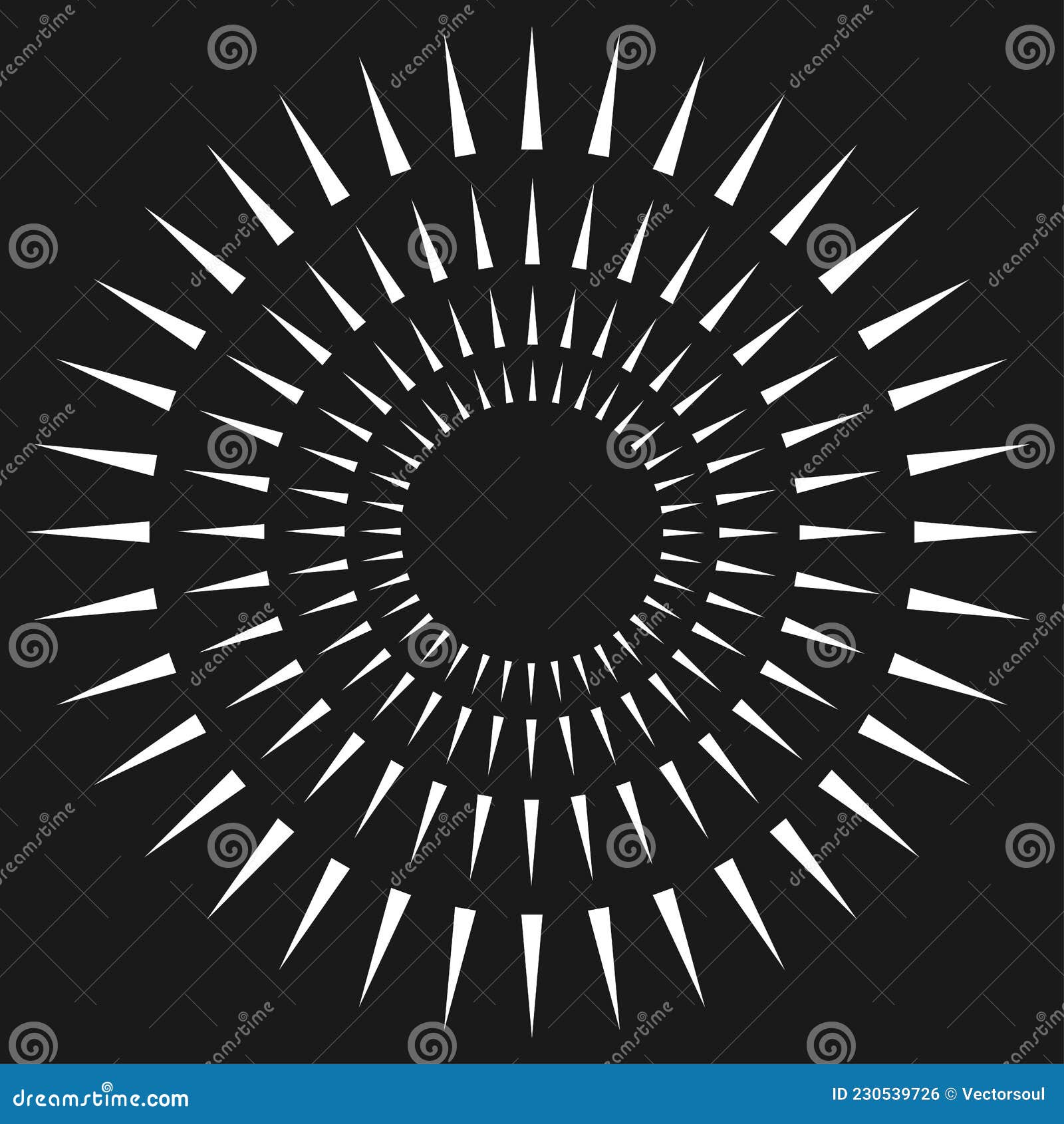 Radial, Concentric, Circular Triangles Shape, Design Element, Icon ...