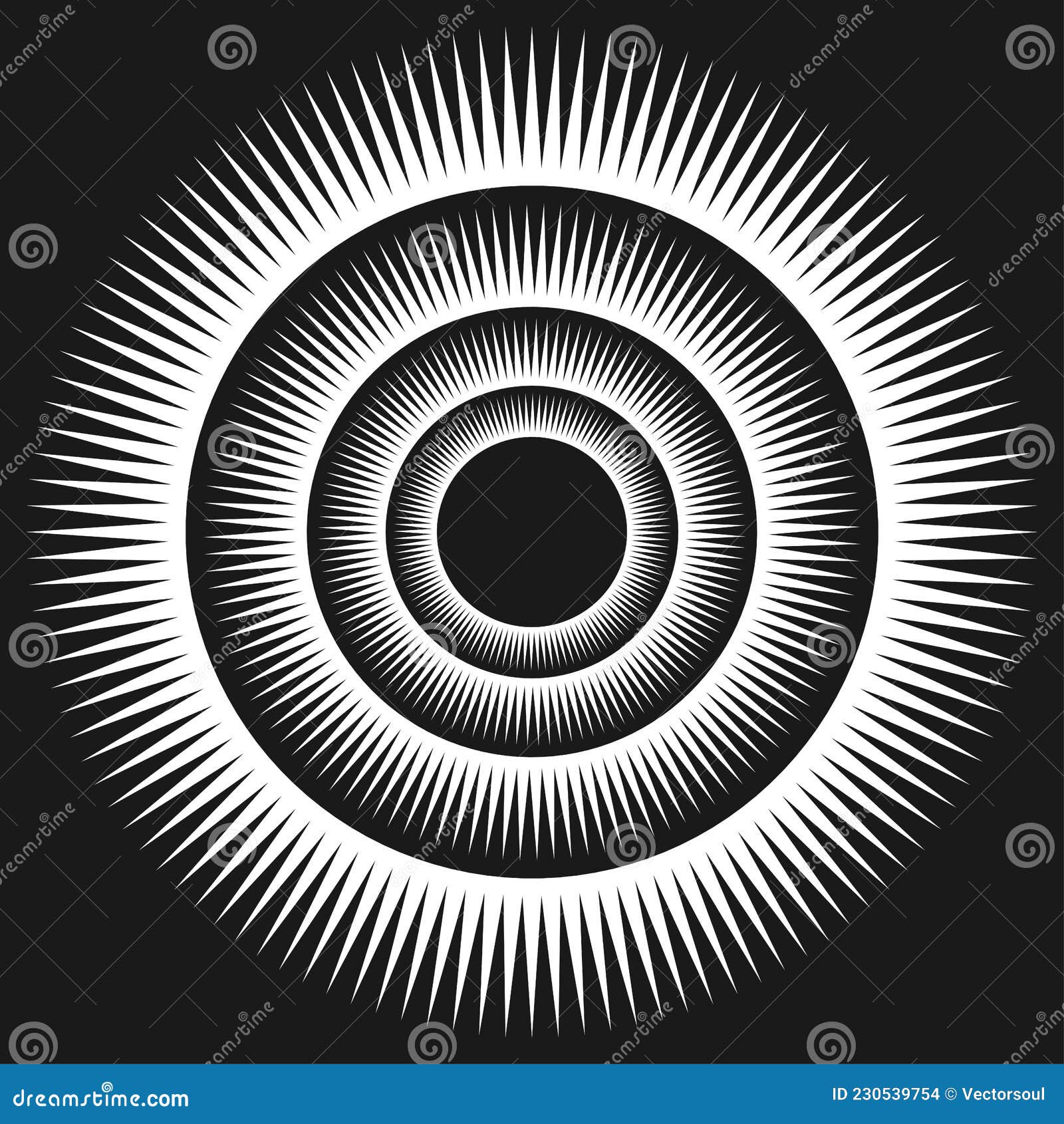 Radial, Concentric, Circular Triangles Shape, Design Element, Icon ...