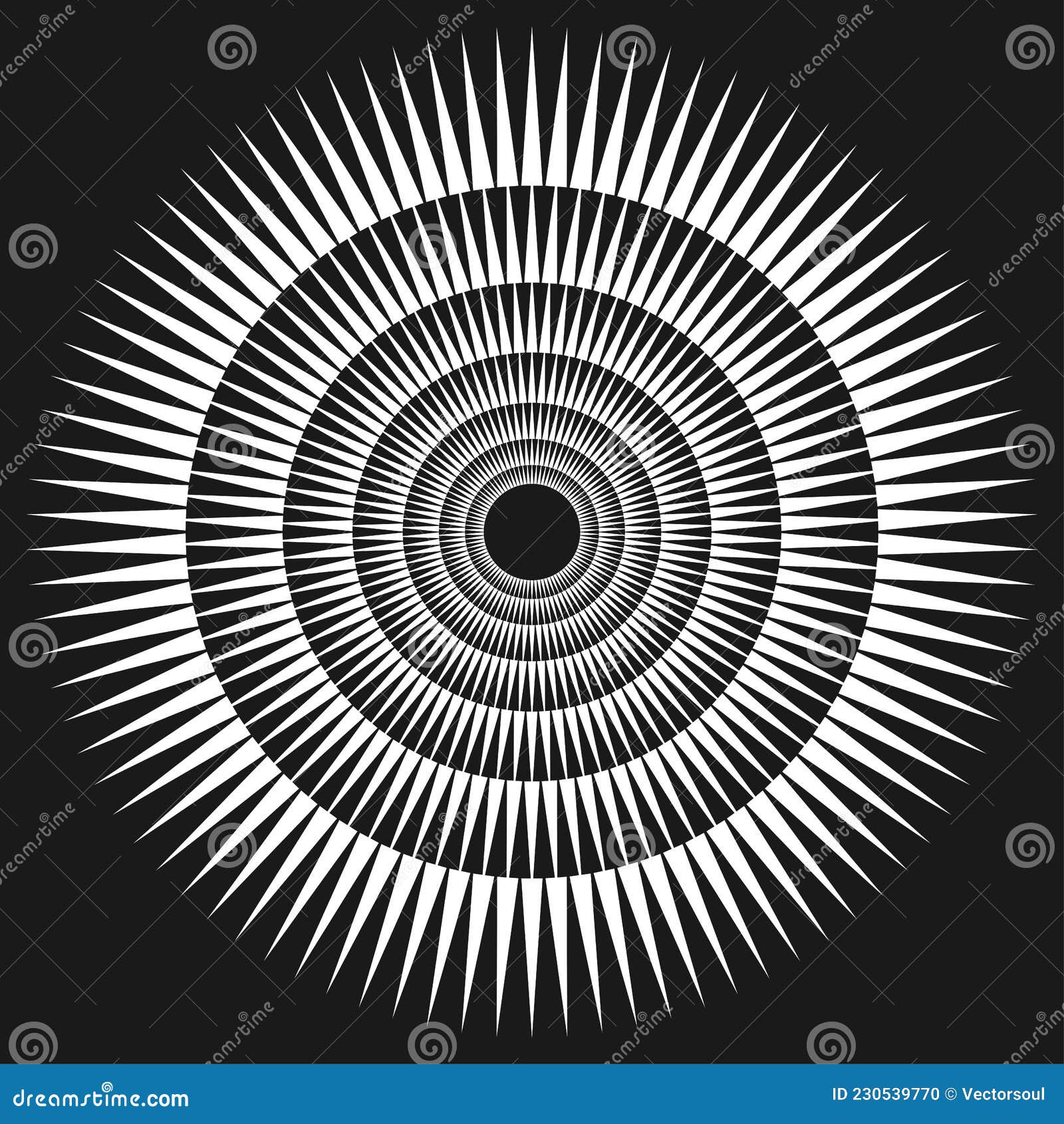 Radial, Concentric, Circular Triangles Shape, Design Element, Icon ...