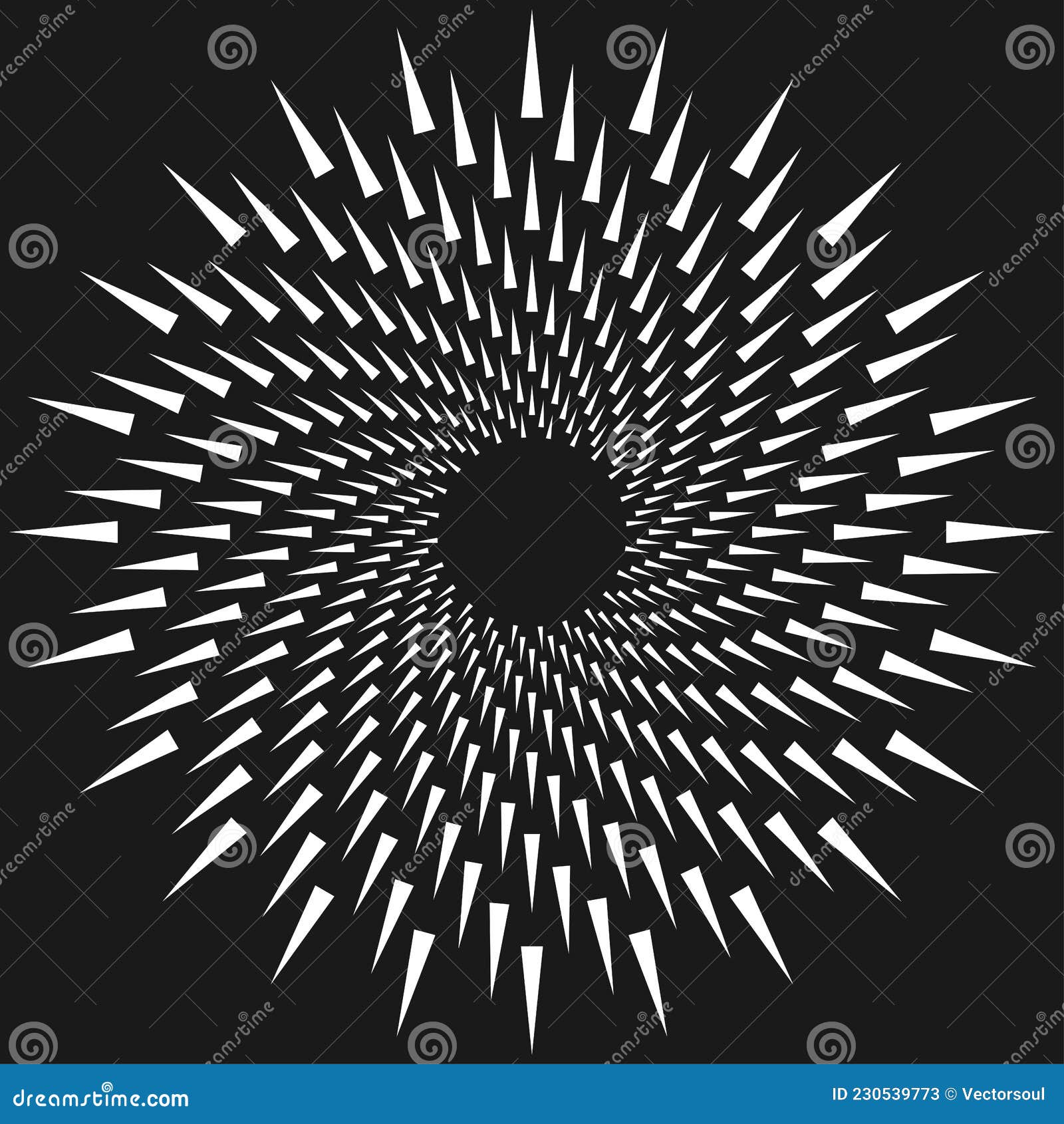 Radial, Concentric, Circular Triangles Shape, Design Element, Icon ...