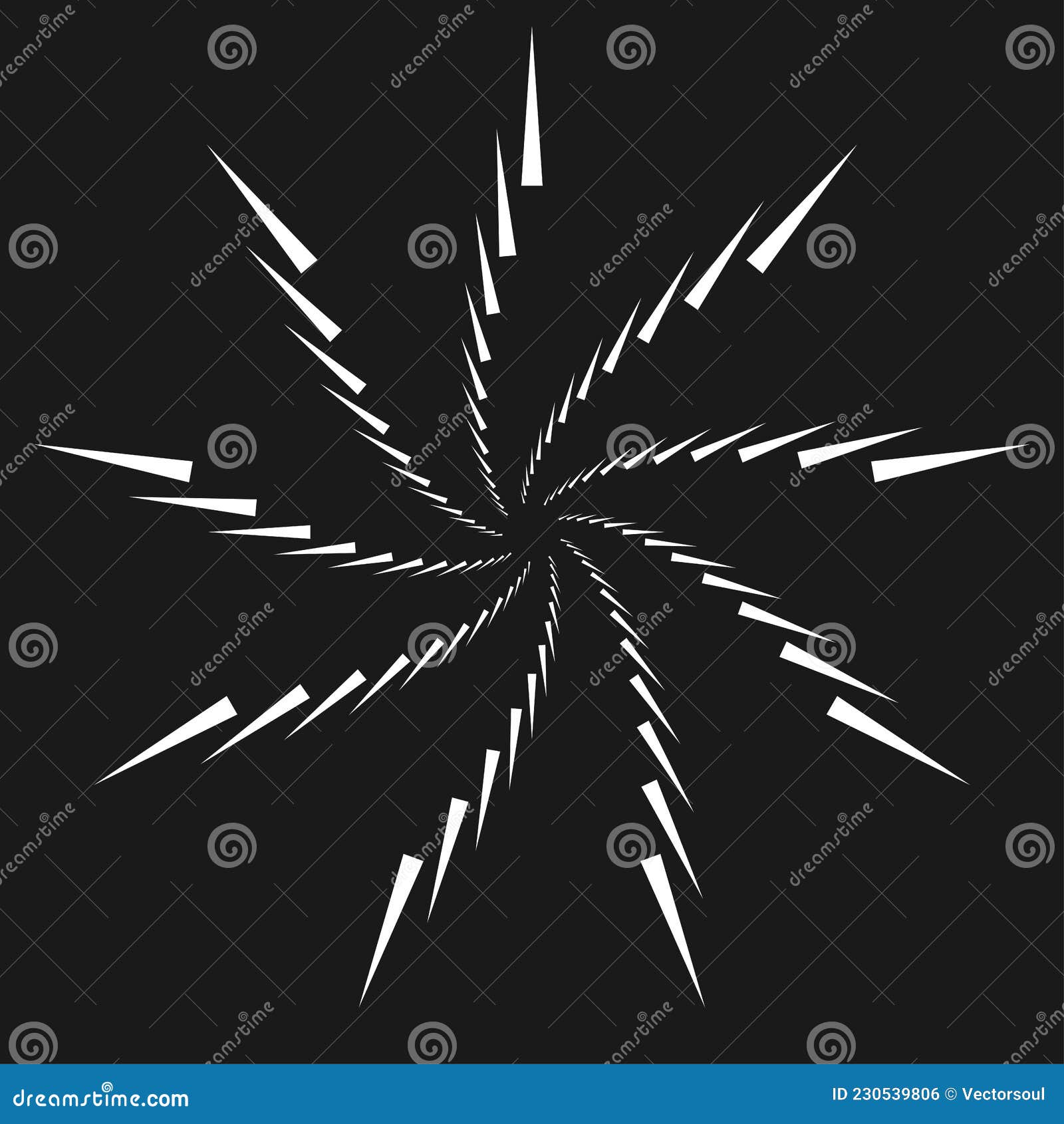 Radial, Concentric, Circular Triangles Shape, Design Element, Icon ...