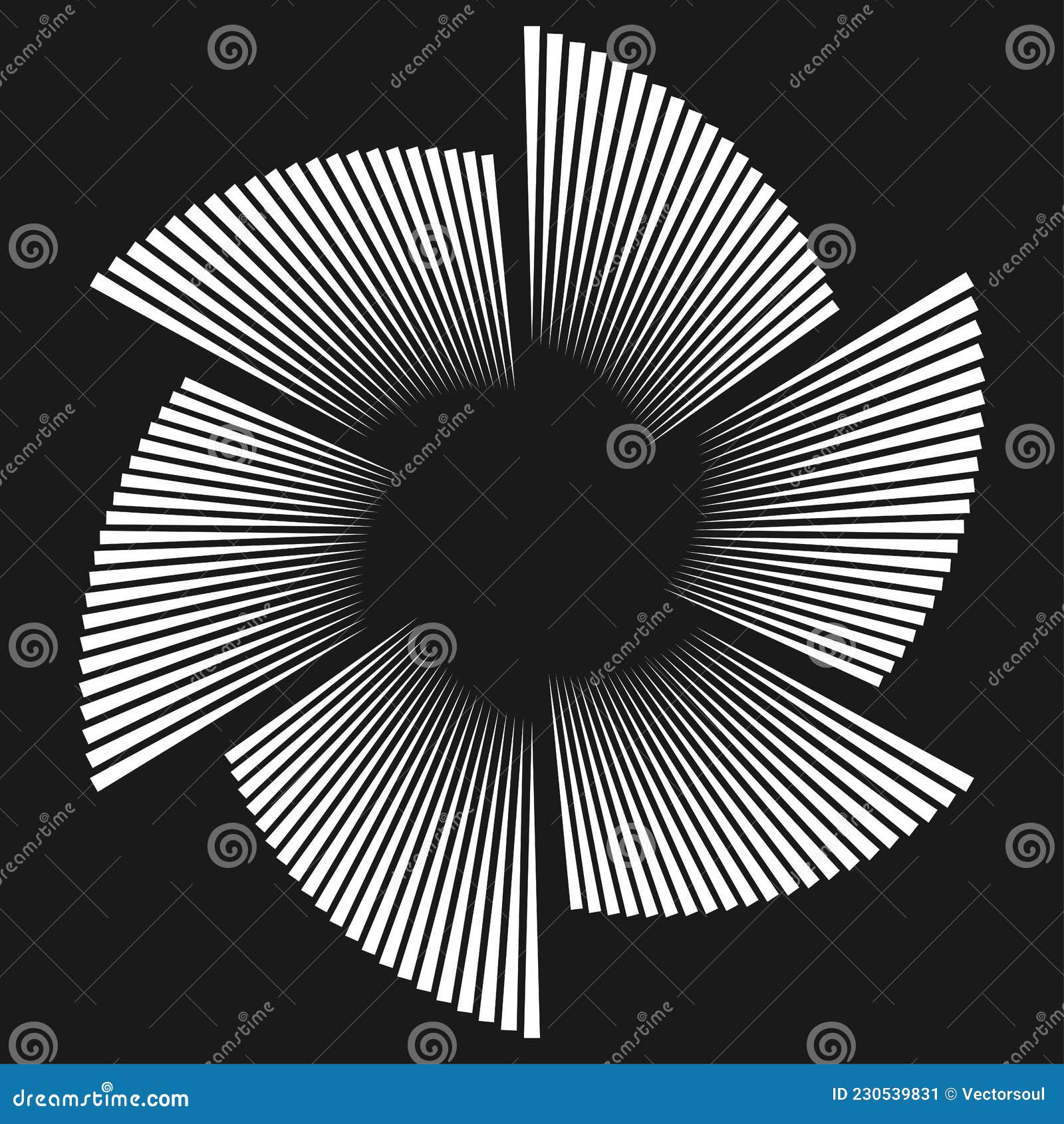 Radial, Concentric, Circular Triangles Shape, Design Element, Icon ...