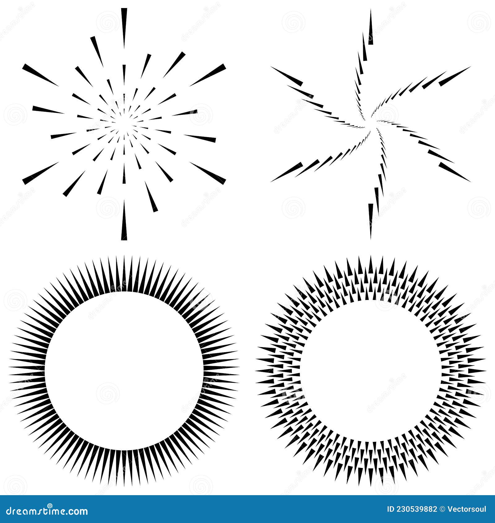 Radial, Concentric, Circular Triangles Shape, Design Element, Icon ...