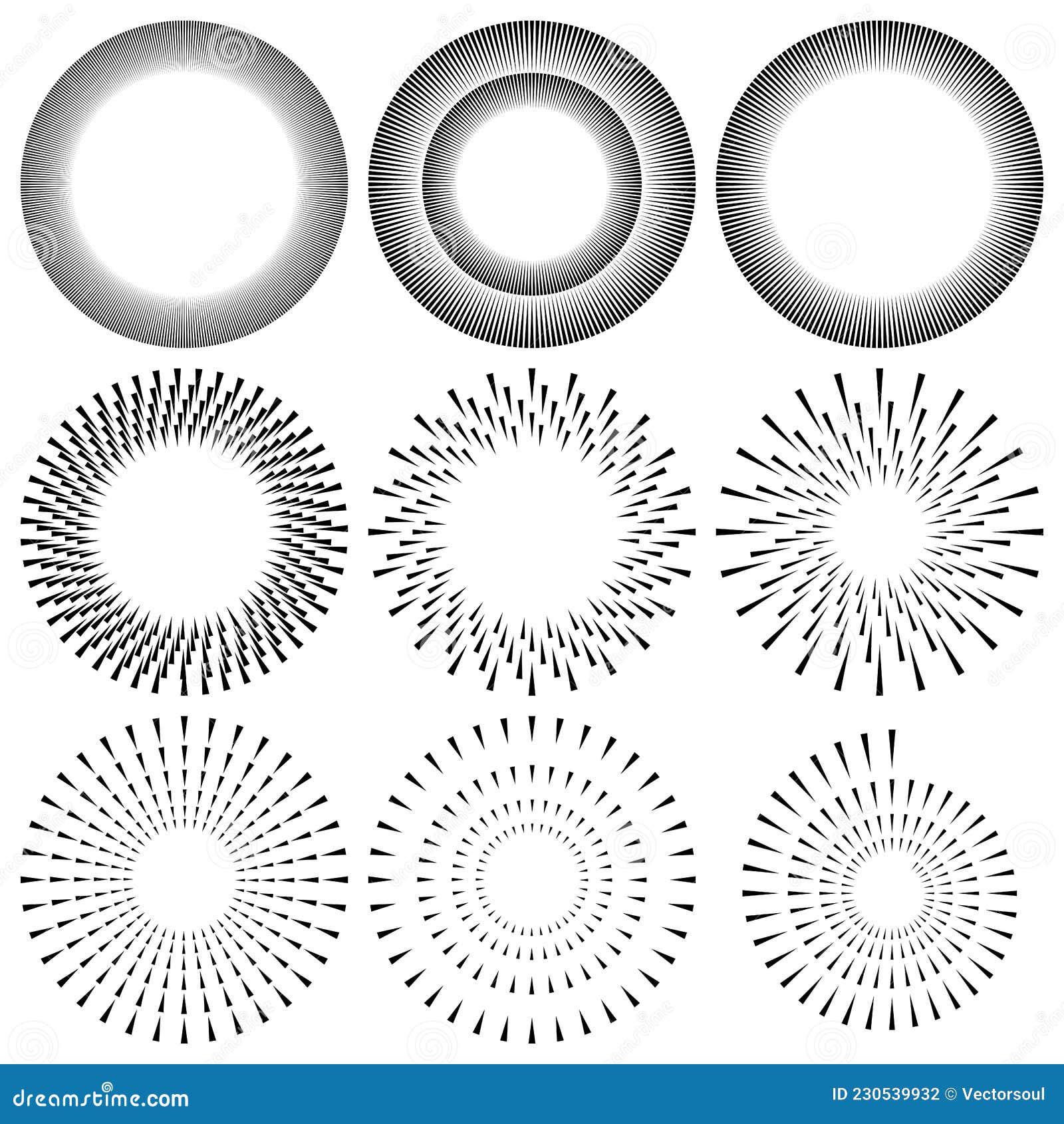 Radial, Concentric, Circular Triangles Shape, Design Element, Icon ...