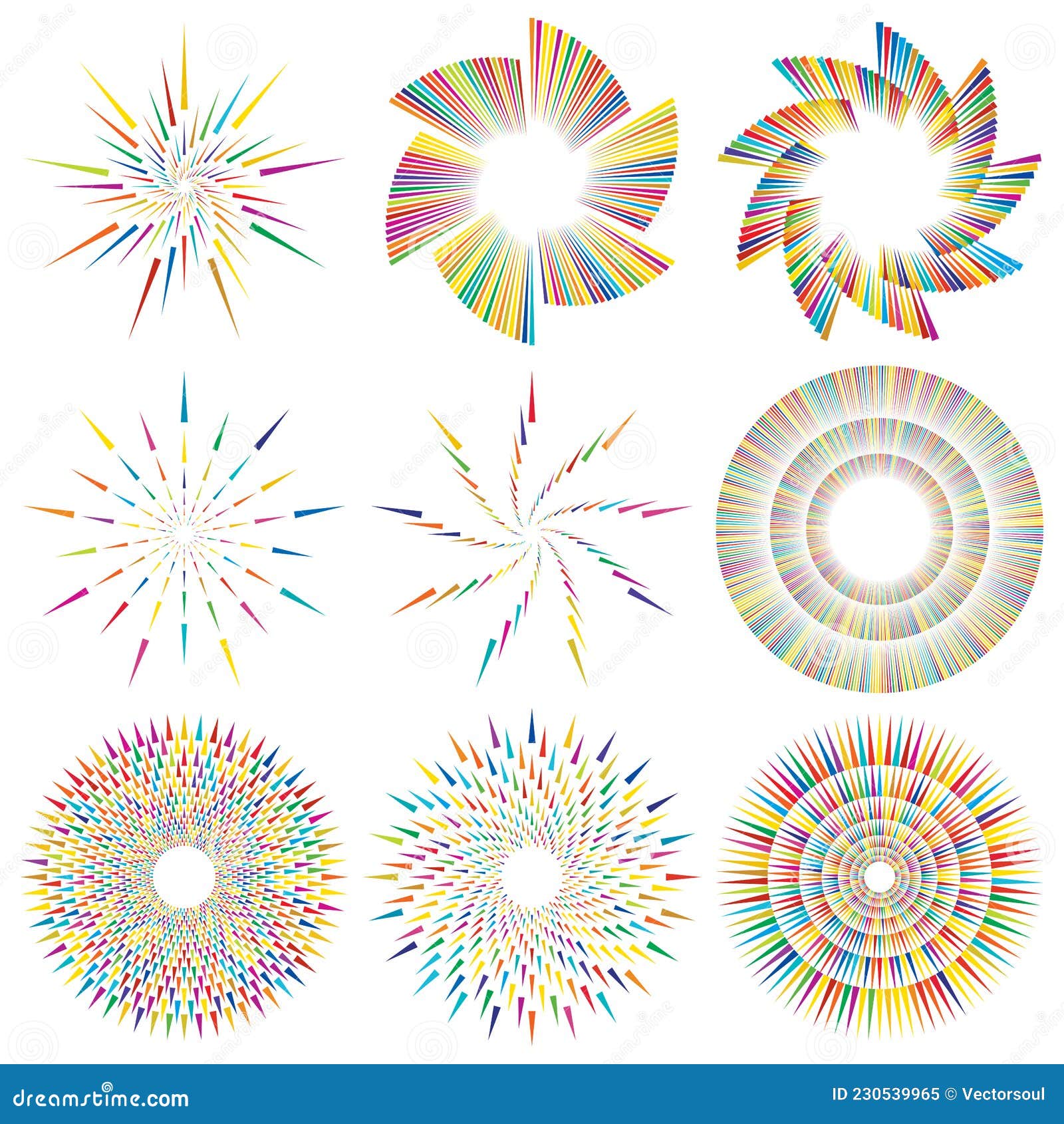 Radial, Concentric, Circular Triangles Shape, Design Element, Icon ...