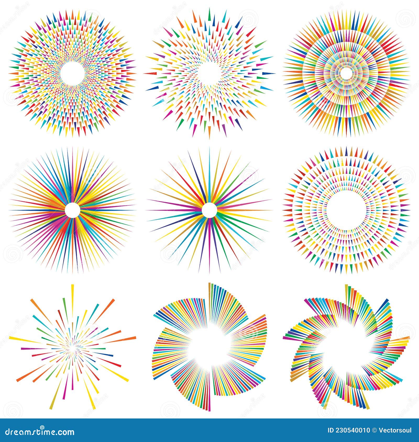 Radial, Concentric, Circular Triangles Shape, Design Element, Icon ...