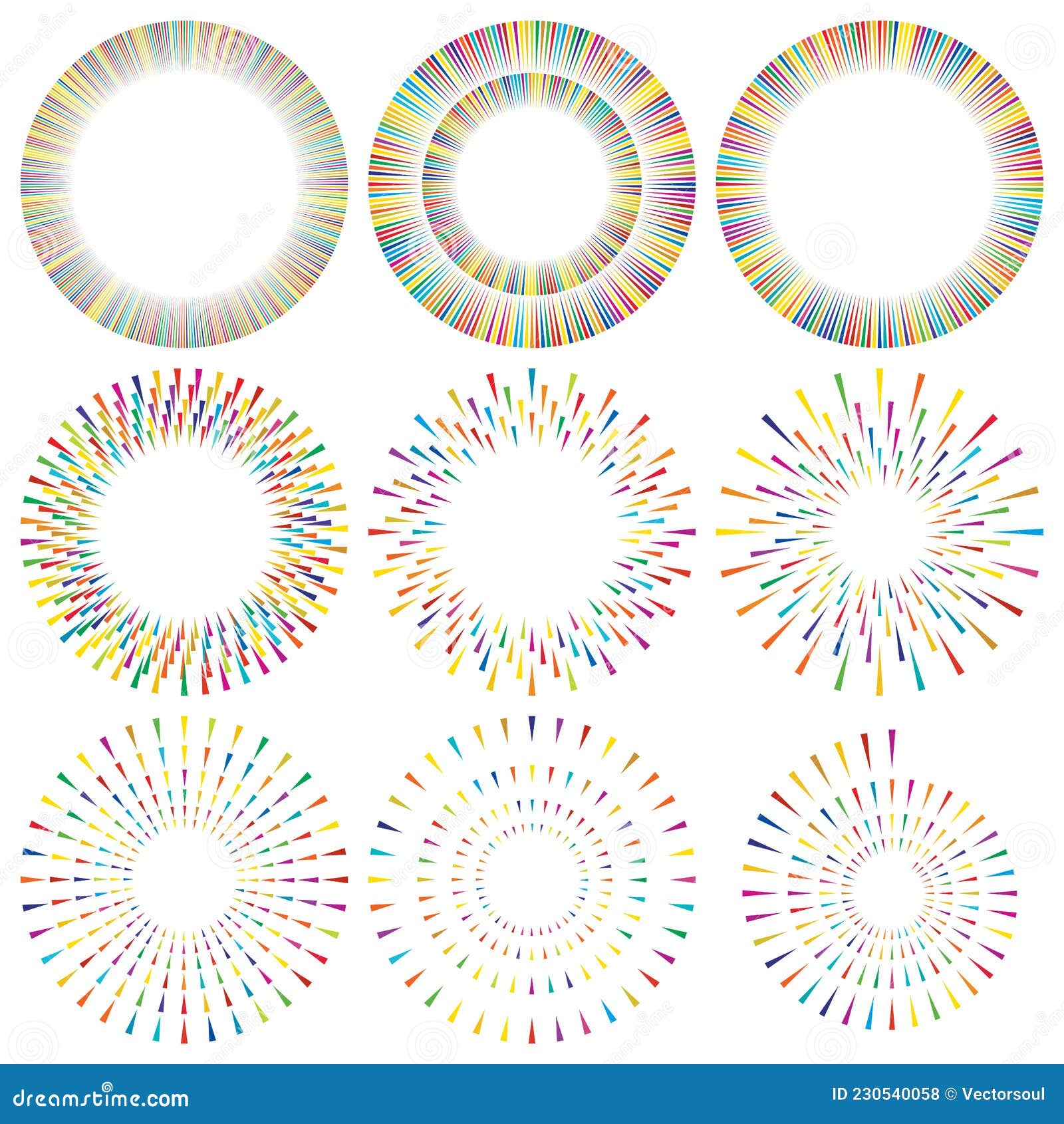 Radial, Concentric, Circular Triangles Shape, Design Element, Icon ...