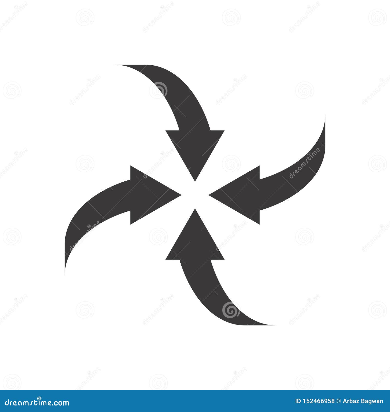 Radial Concentric Inside Rotating Arrows in Clockwise Direction Stock ...