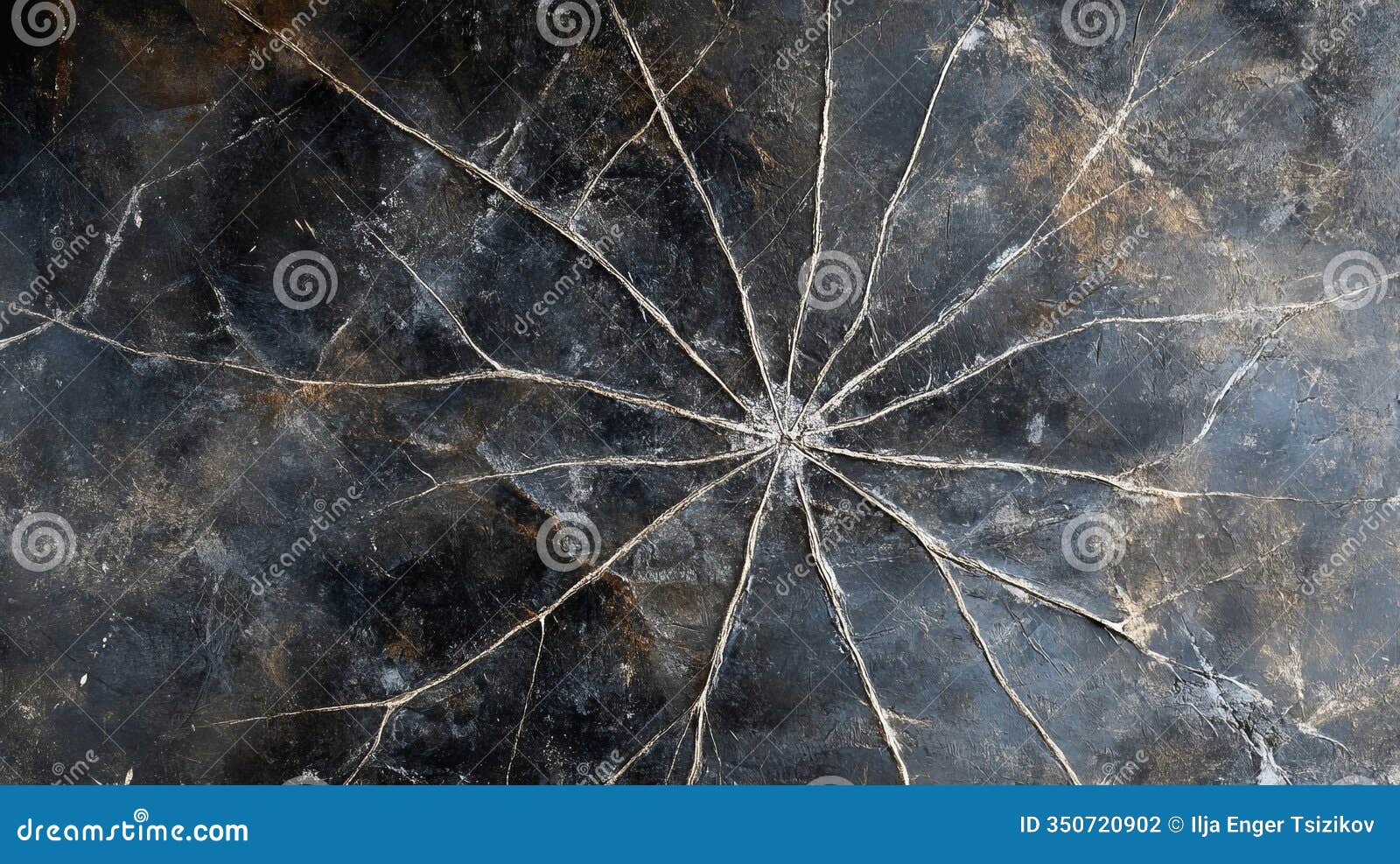 Radial Cracks, Cracked Pattern Background, Dark Frozen Texture, Web ...