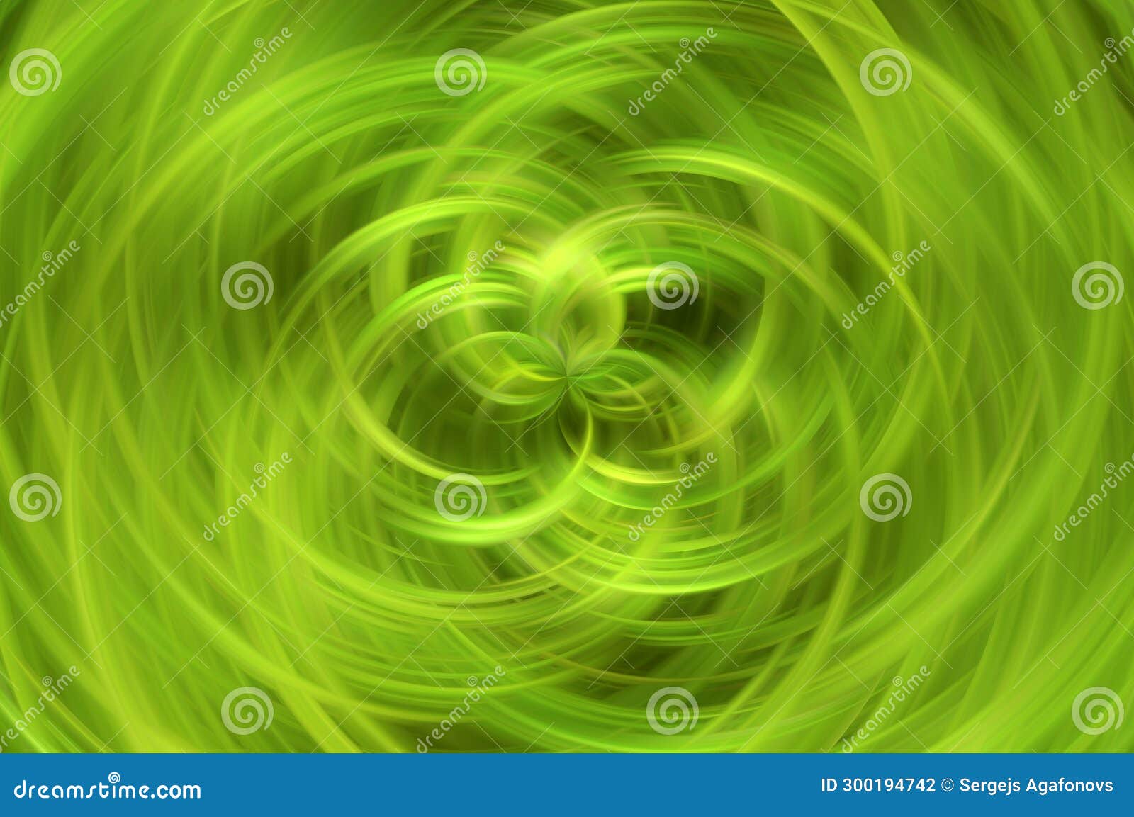 Abstract Radial Pattern with the Scroll Curved Lines. in Green. Stock ...