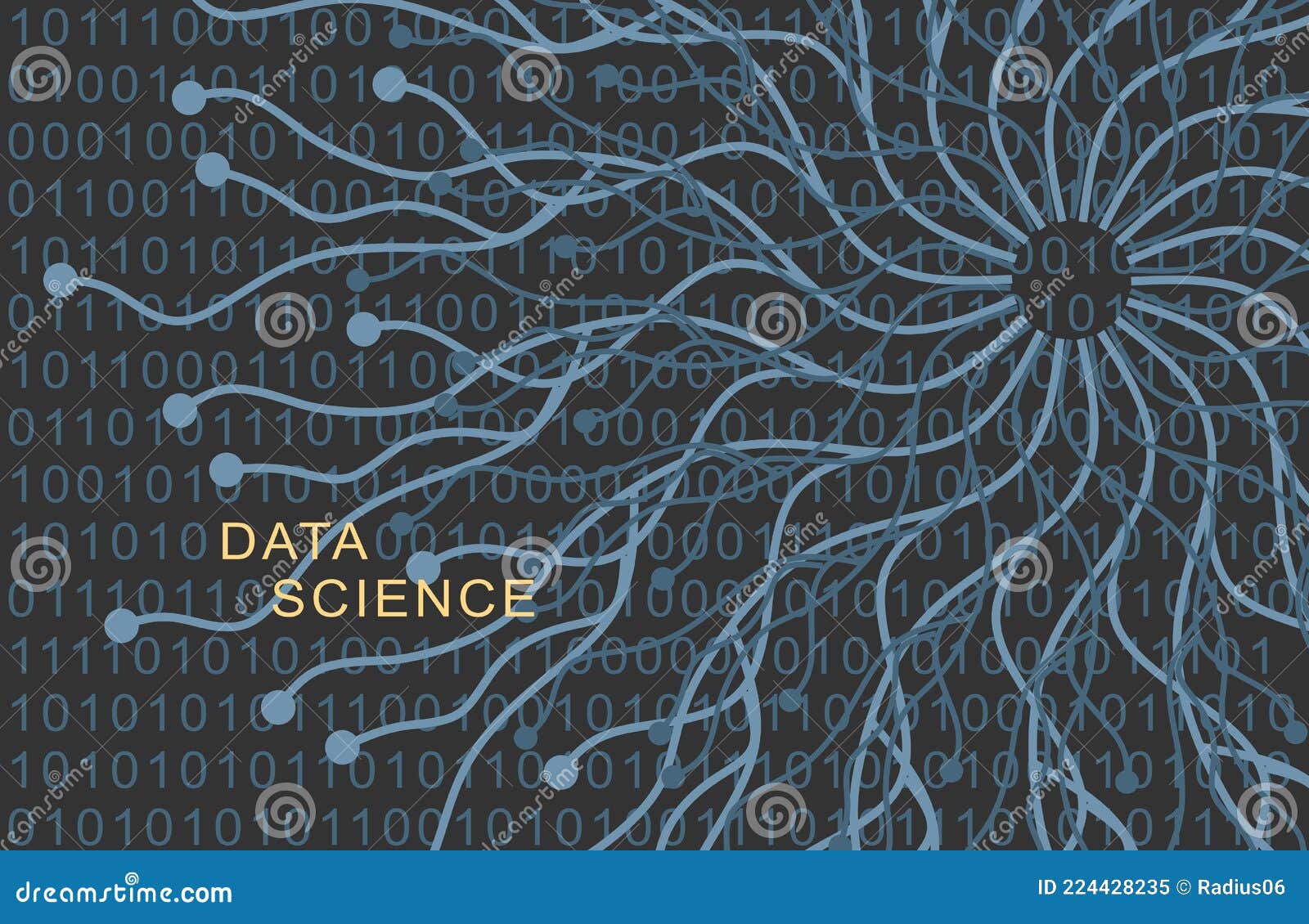 Data Science Text. Lines with Dots Connected Style Stock Vector ...