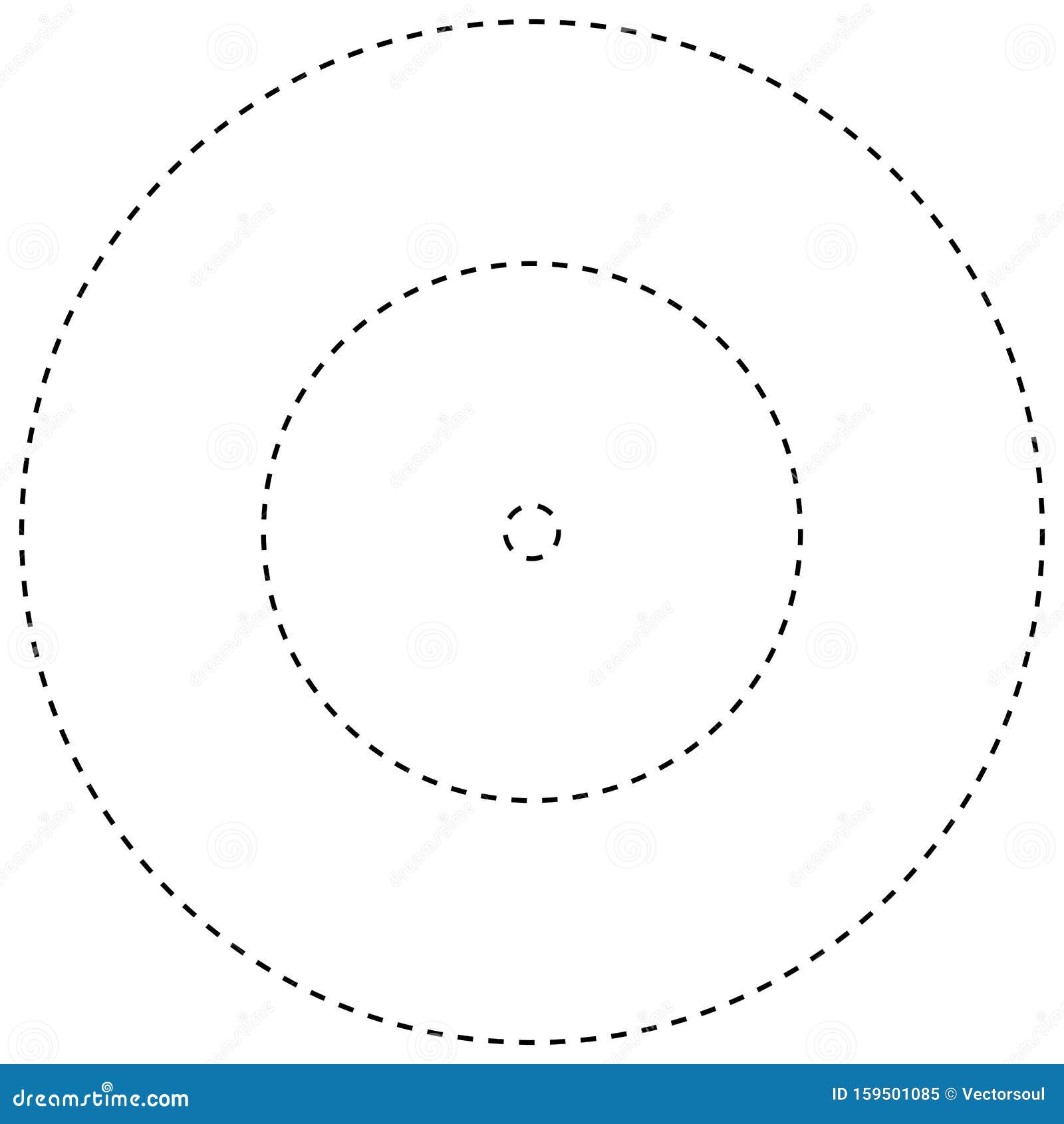 Radial Dashed Line Circles. Circular, Concentric Element with Gap Lines ...