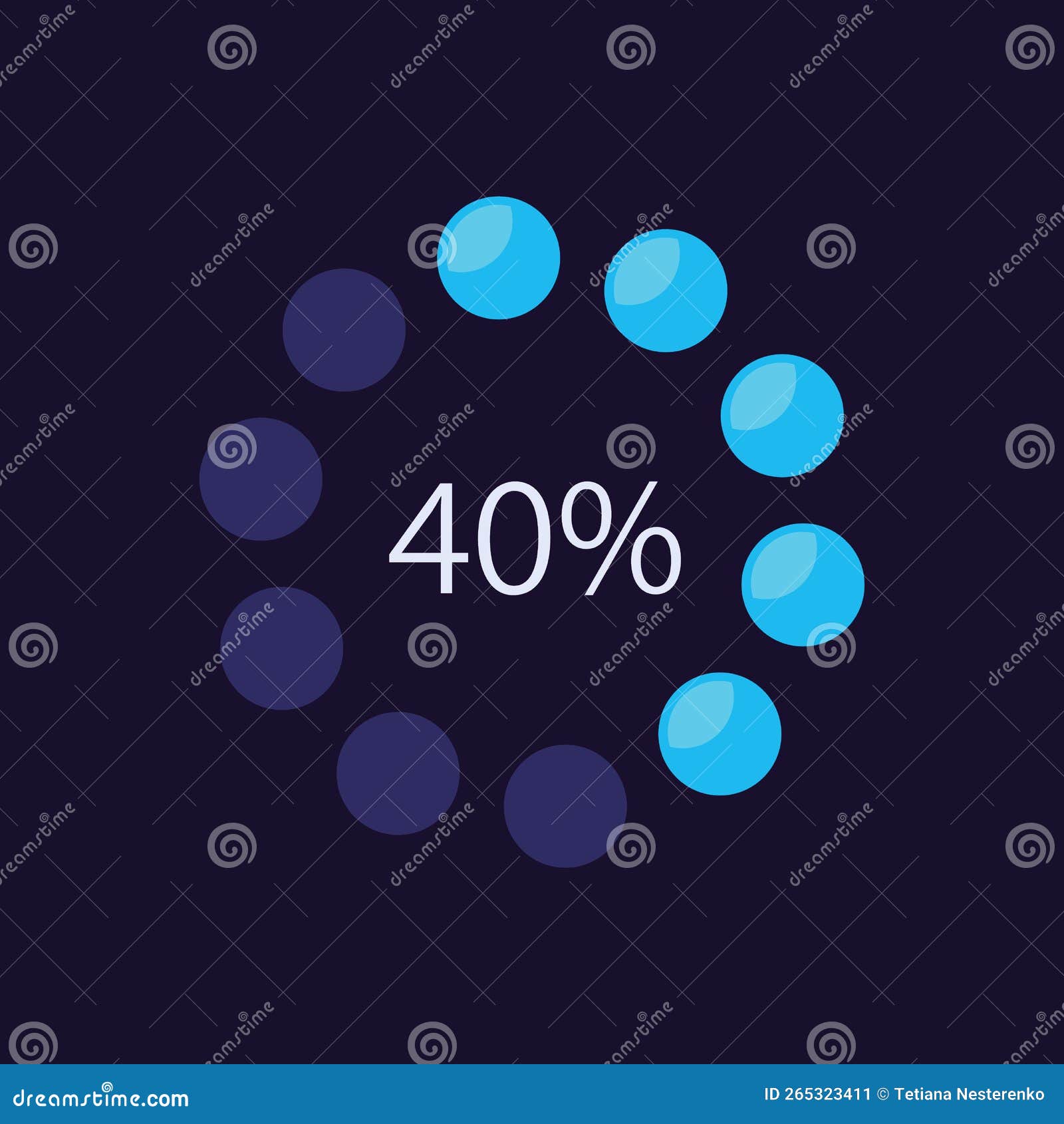 Radial Dot Infographic Chart Design Template for Dark Theme Stock ...