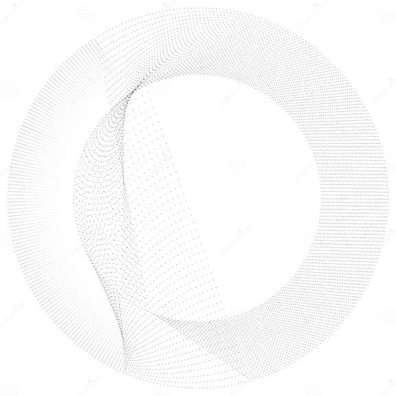 Radial Element with Random Dots, Circles, Rings As Particles. Diffusion ...
