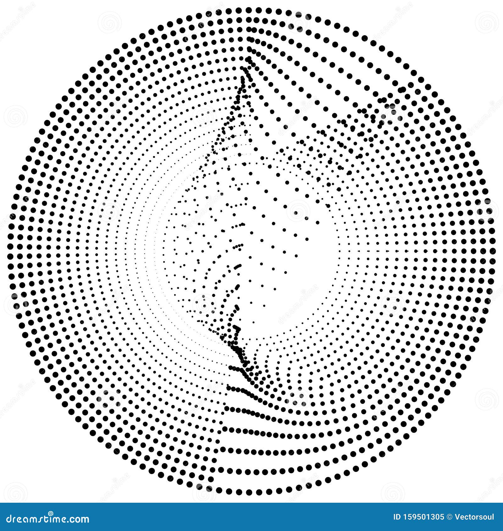 Radial Element with Random Dots, Circles, Rings As Particles. Diffusion ...