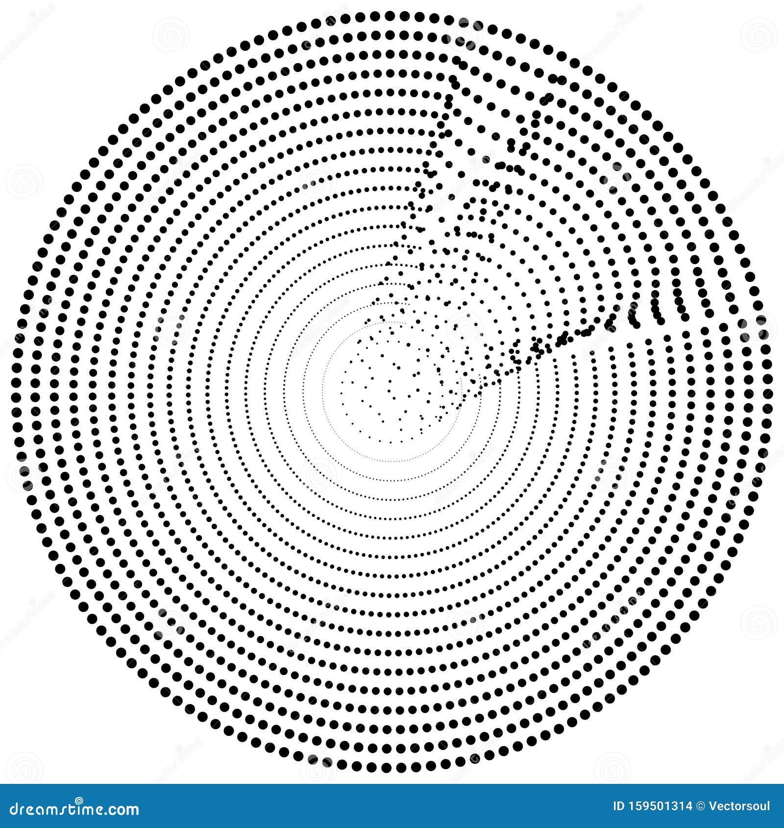 Radial Element with Random Dots, Circles, Rings As Particles. Diffusion ...