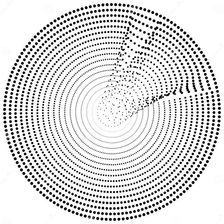 Radial Element with Random Dots, Circles, Rings As Particles. Diffusion ...
