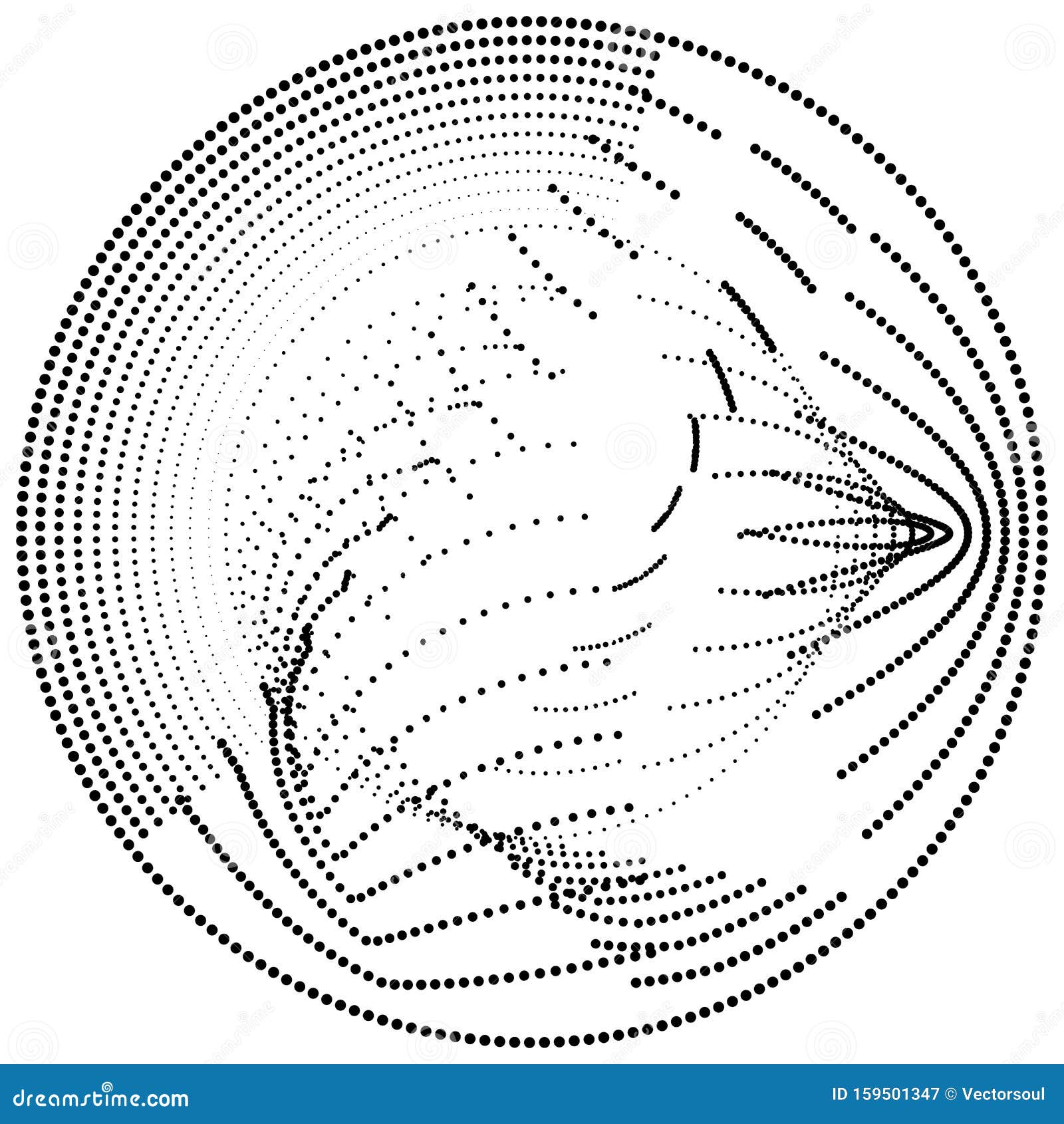 Radial Element with Random Dots, Circles, Rings As Particles. Diffusion ...