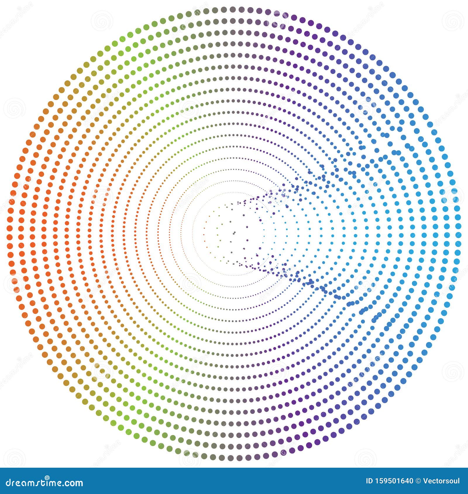 Radial Element with Random Dots, Circles, Rings As Particles. Diffusion ...