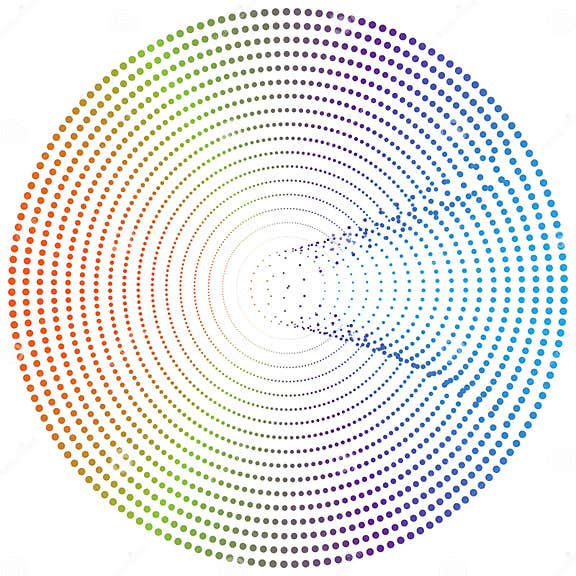 Radial Element with Random Dots, Circles, Rings As Particles. Diffusion ...