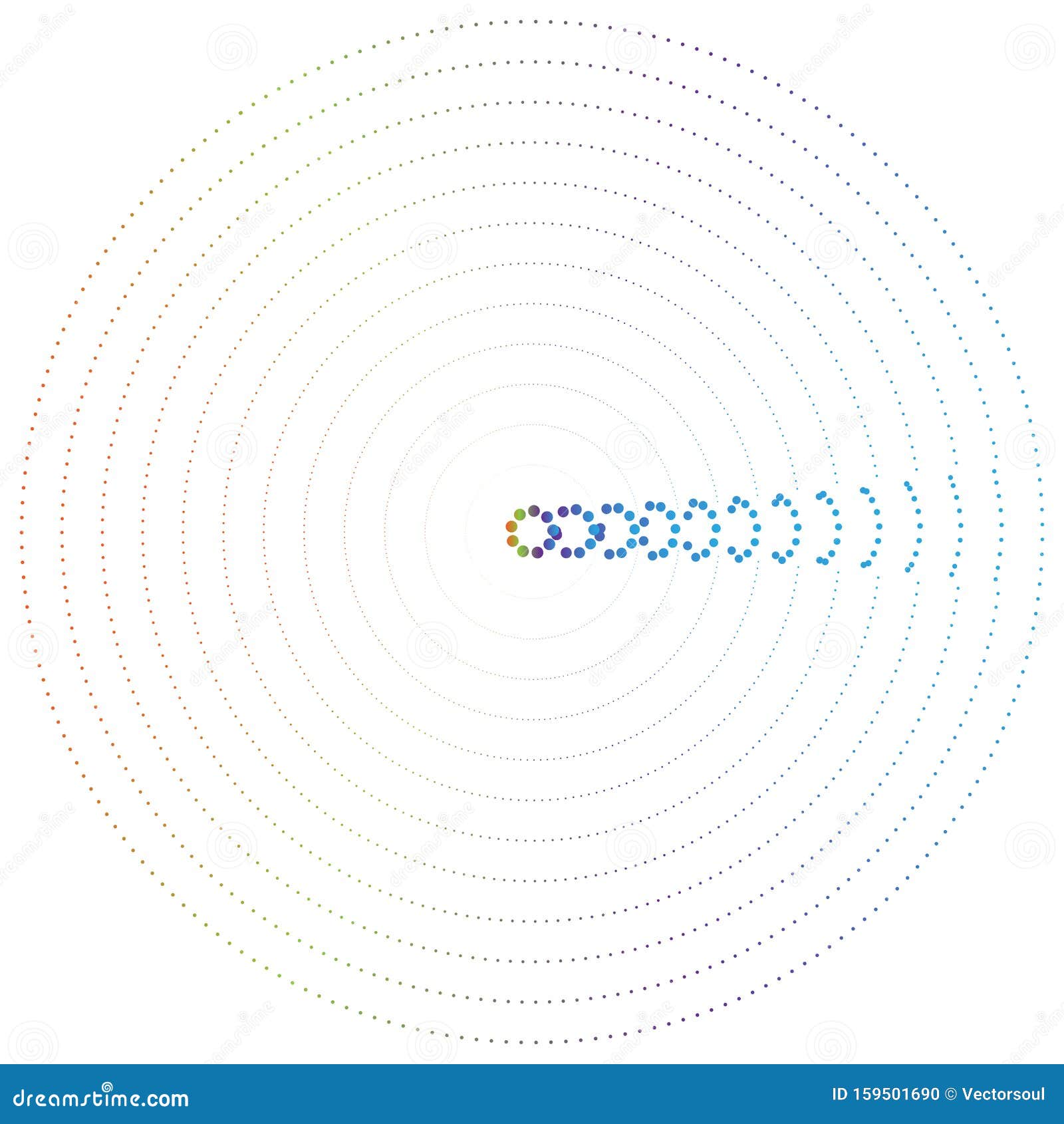 Radial Element with Random Dots, Circles, Rings As Particles. Diffusion ...