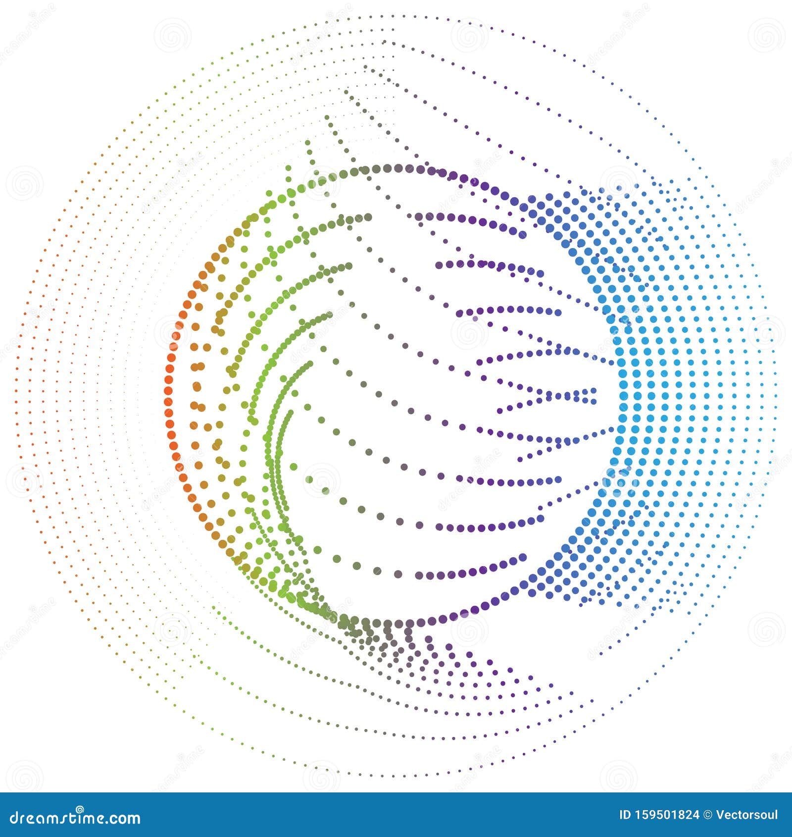 Radial Element with Random Dots, Circles, Rings As Particles. Diffusion ...